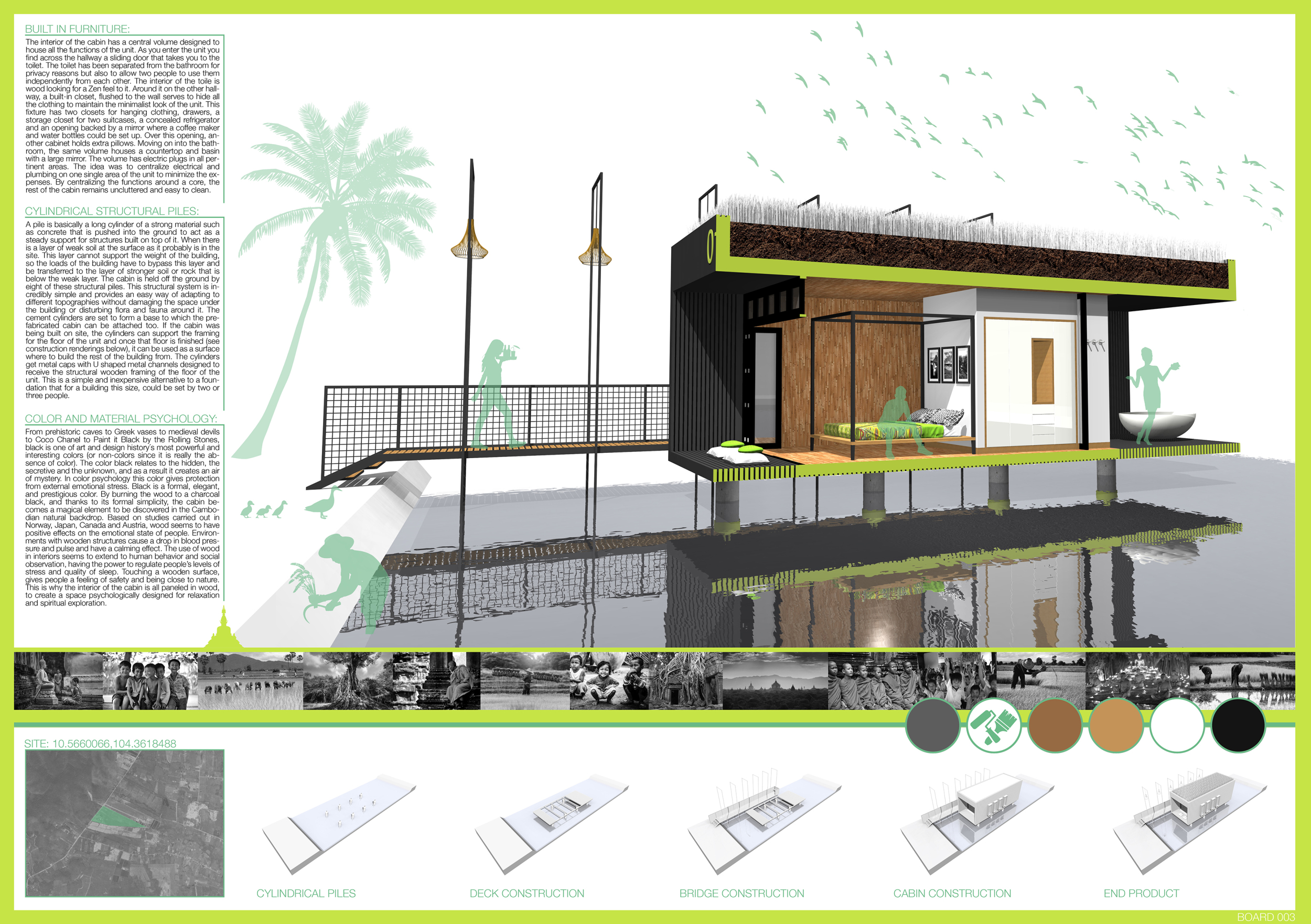 Architecture project // Charred Wood Retreat Above Rice Paddies with ...