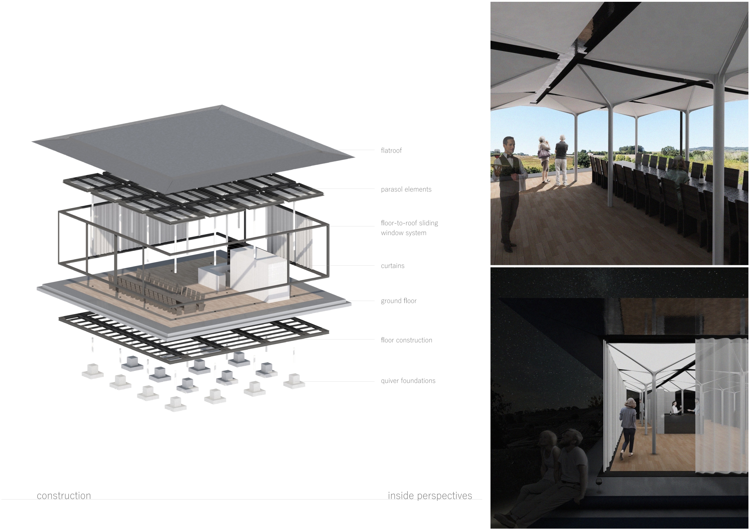 Architecture project // Cubic Structure Embracing Parasol Elements in a ...
