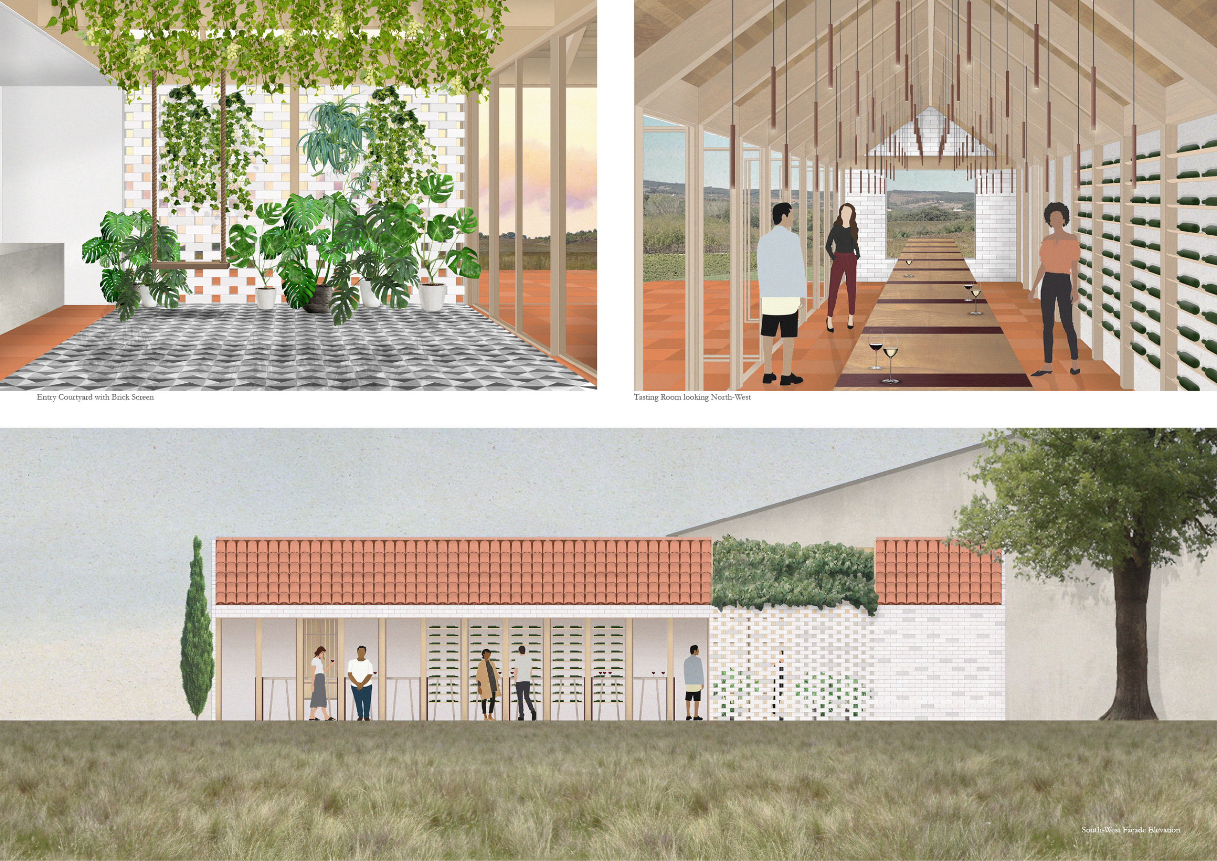Architecture project // Brick Screen and Mosaic Floors in a Communal ...