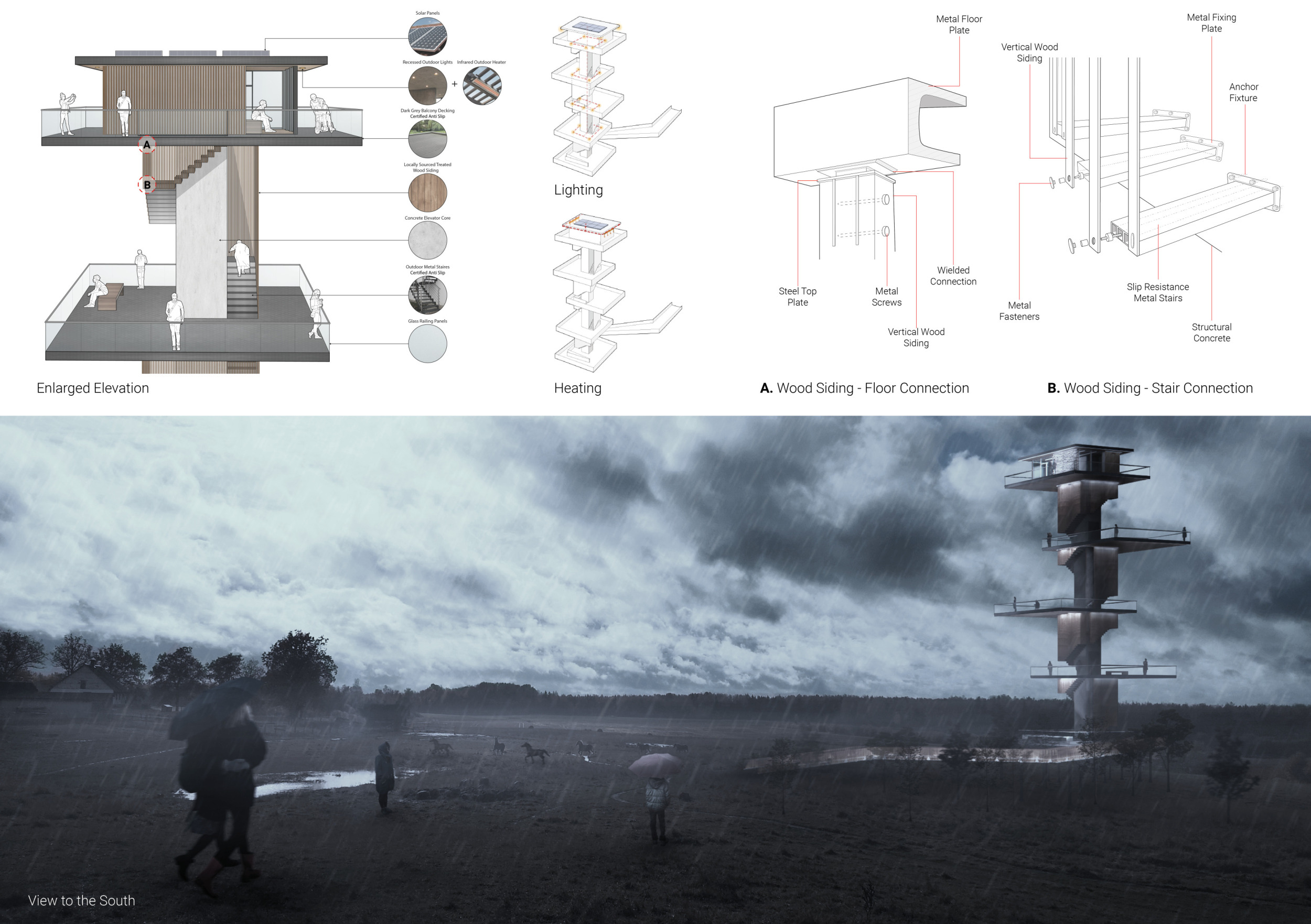 Architecture project // Shifting Steel Plates and Tactile Wooden Slats ...