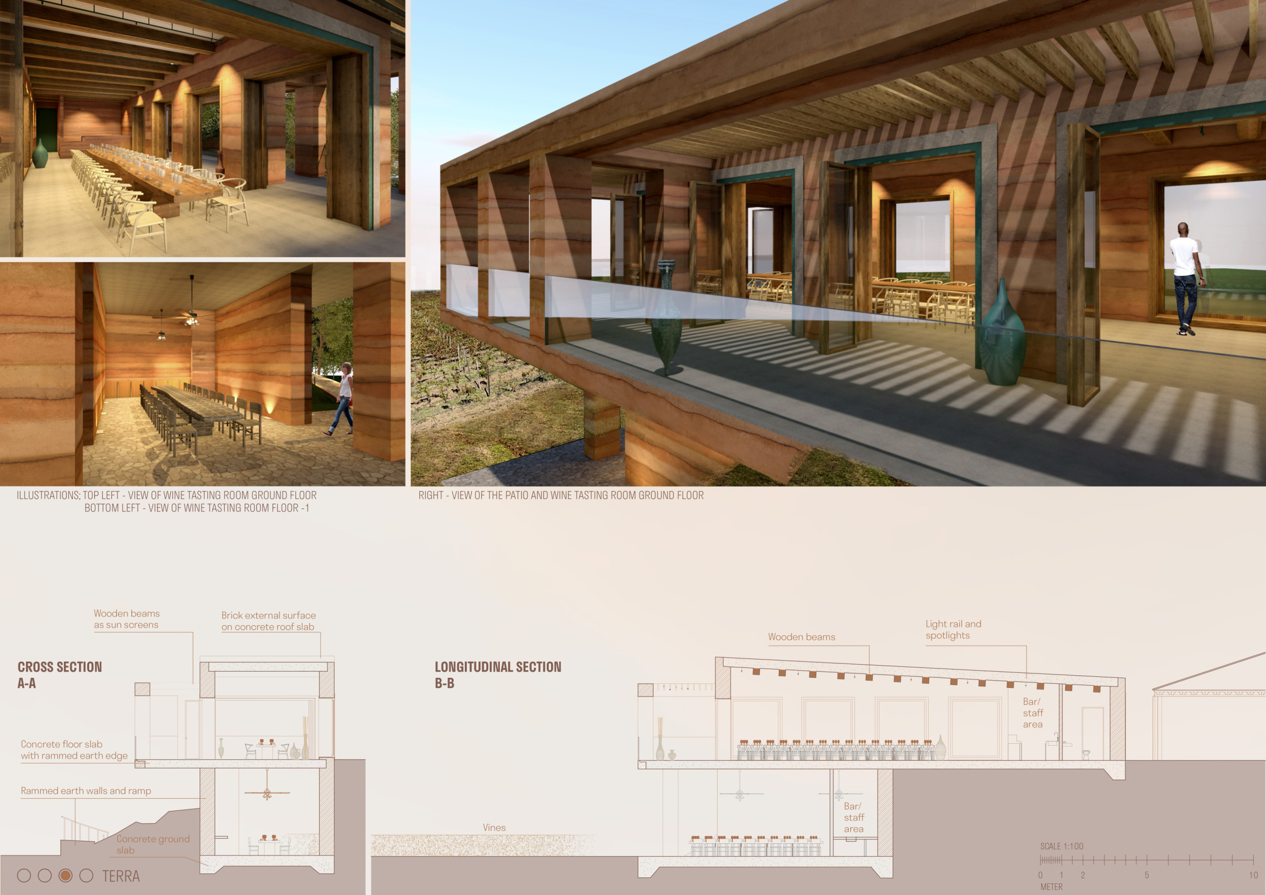 Architecture project // Rammed Earth Structure with Oak Beams ...