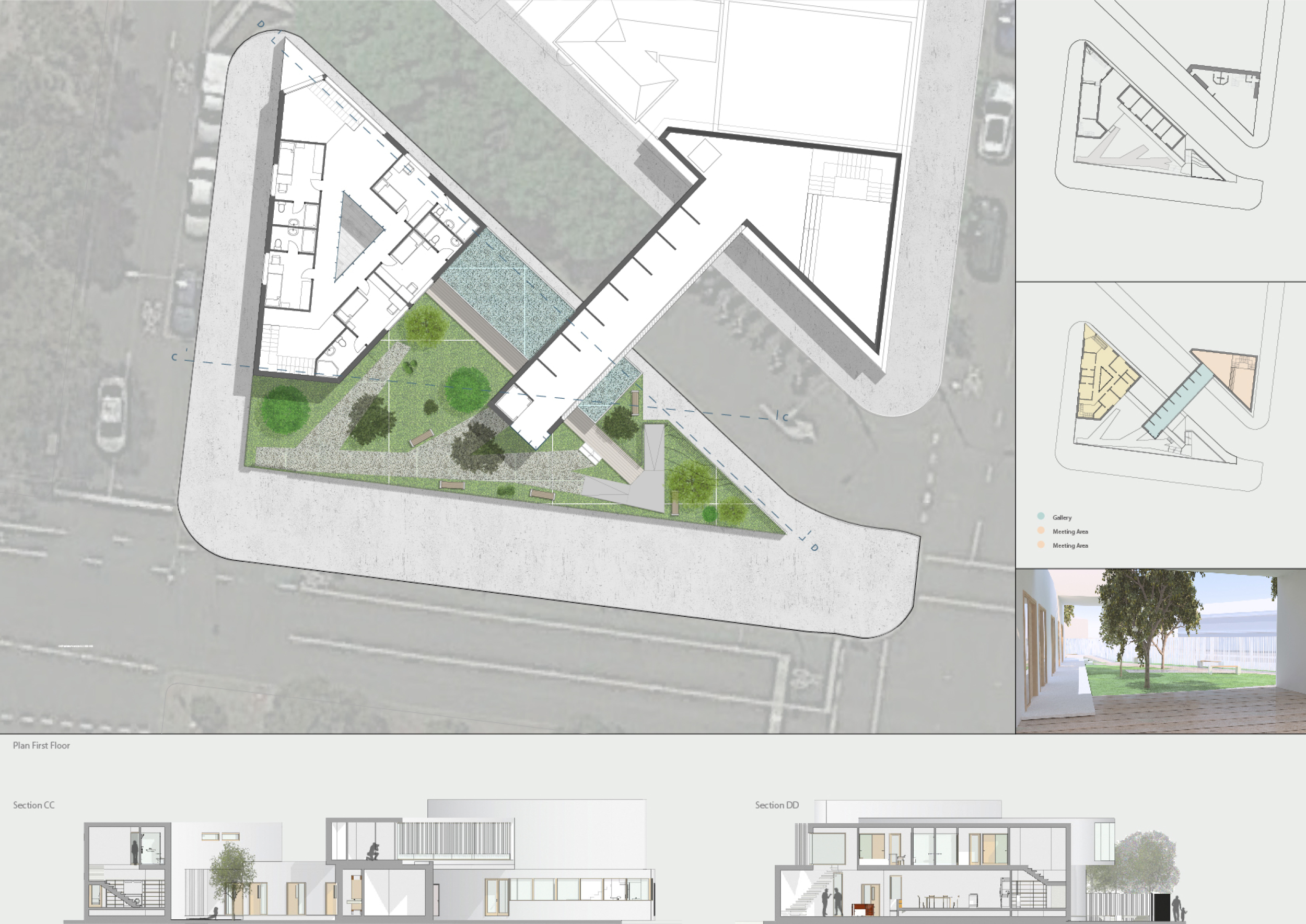 Architecture project // Elevation of Space Through Triangular Forms and ...