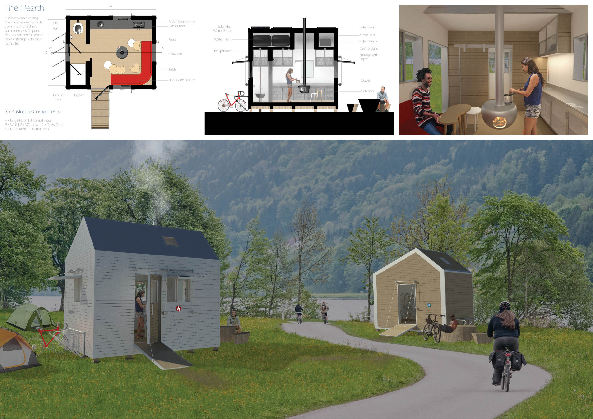 Architecture project // Rice Husk Cabins with Communal Spaces Along ...