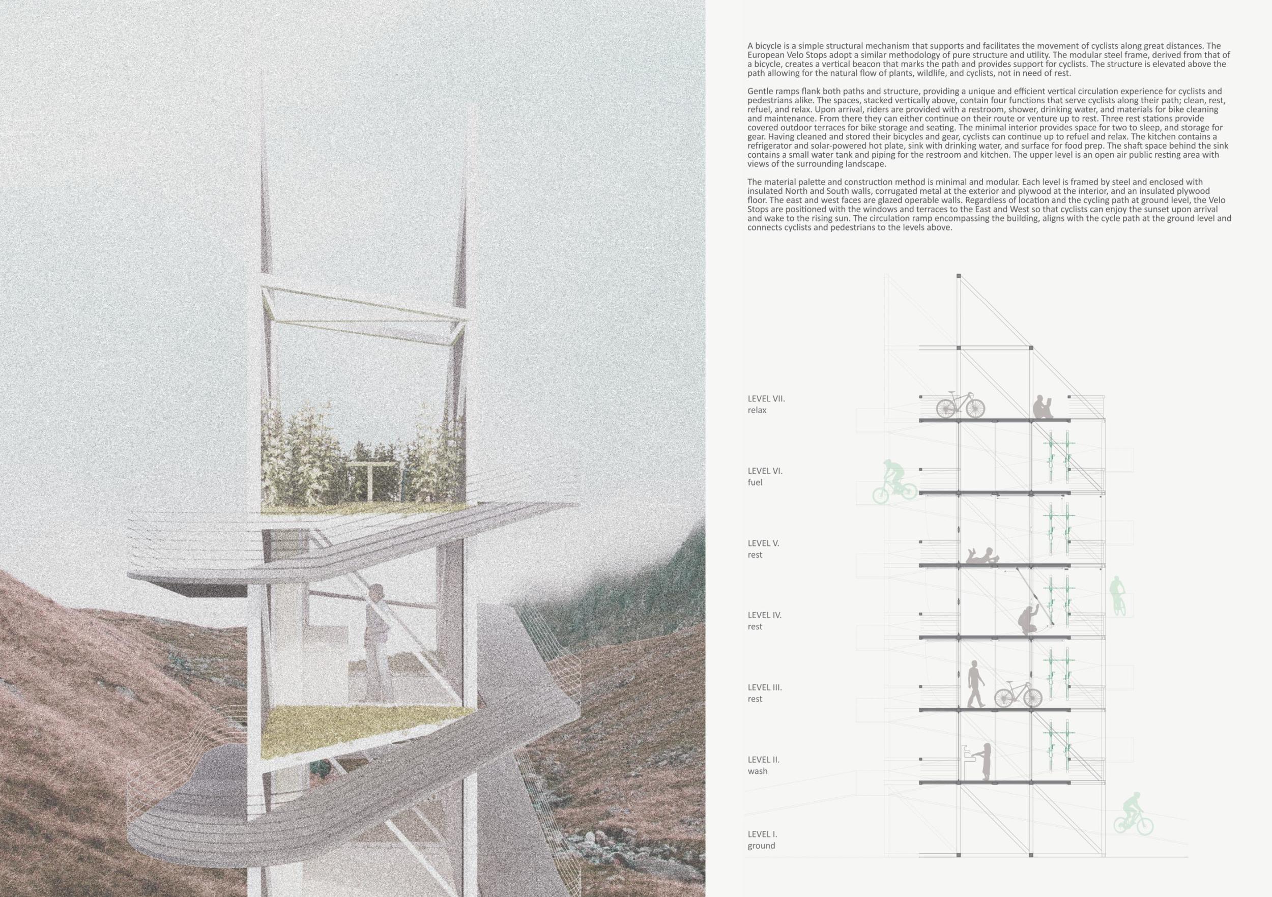 Architecture project // Elevated Steel Framework with Corrugated Metal ...