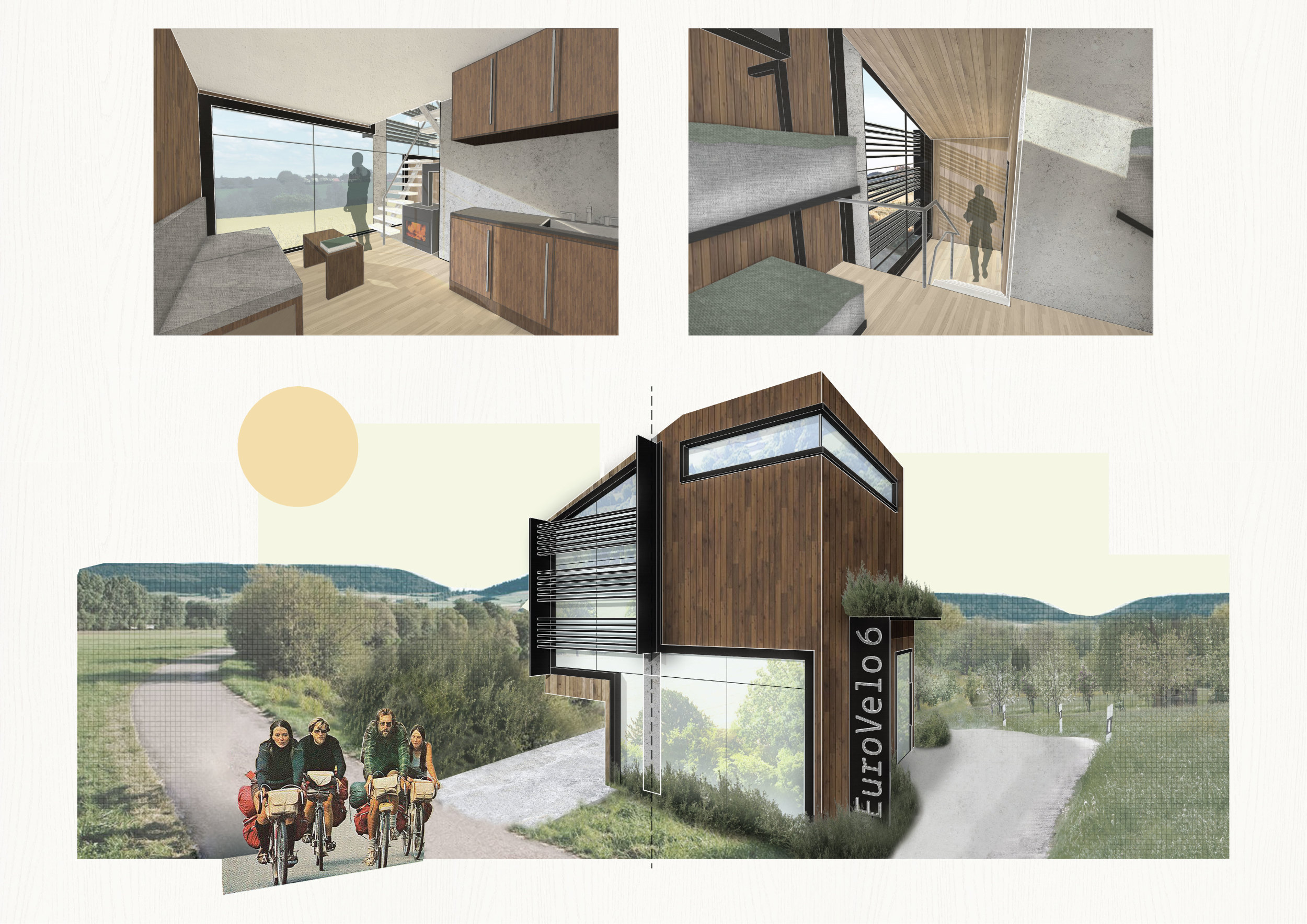 Architecture project // Stone-Walled Rest Stops Combining Solar Energy ...