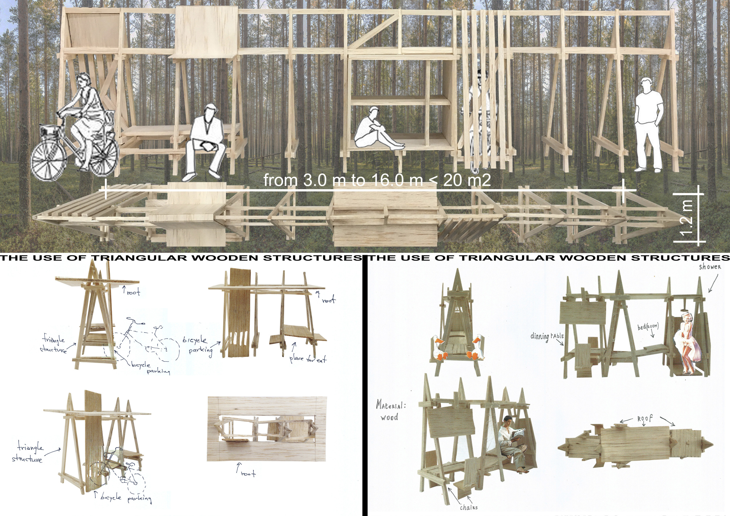 Architecture project // Recycled Wood Shields and Triangular Forms ...