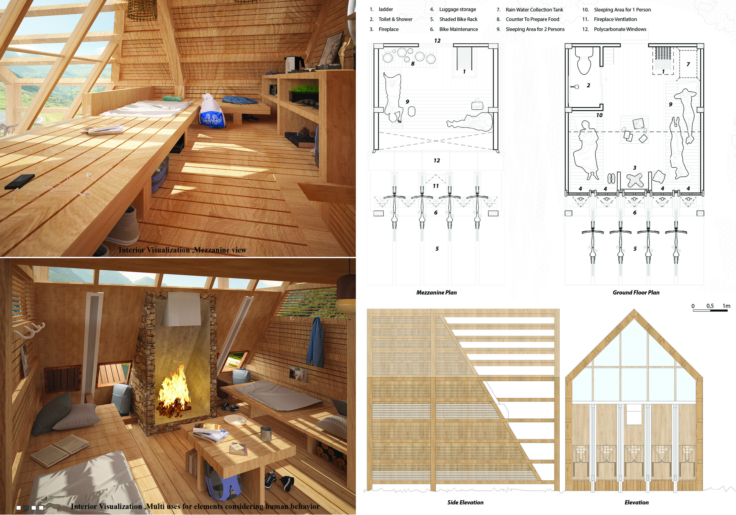 Architecture project // Polycarbonate Windows and Wood Structure ...