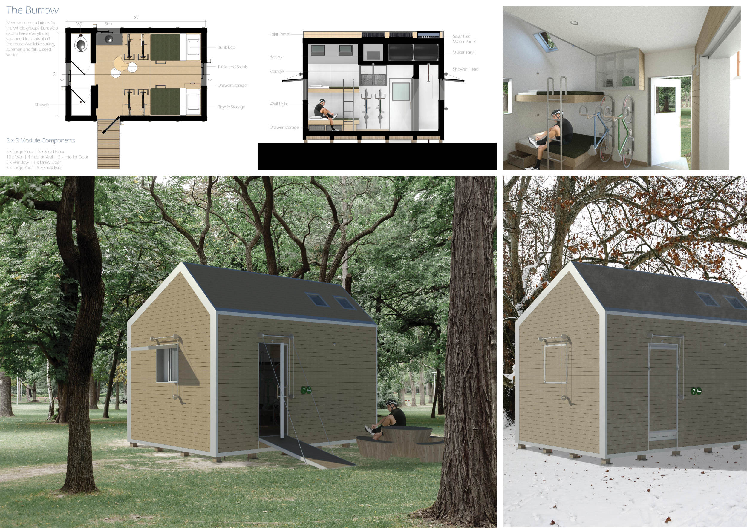 Architecture project // Rice Husk Cabins with Communal Spaces Along ...