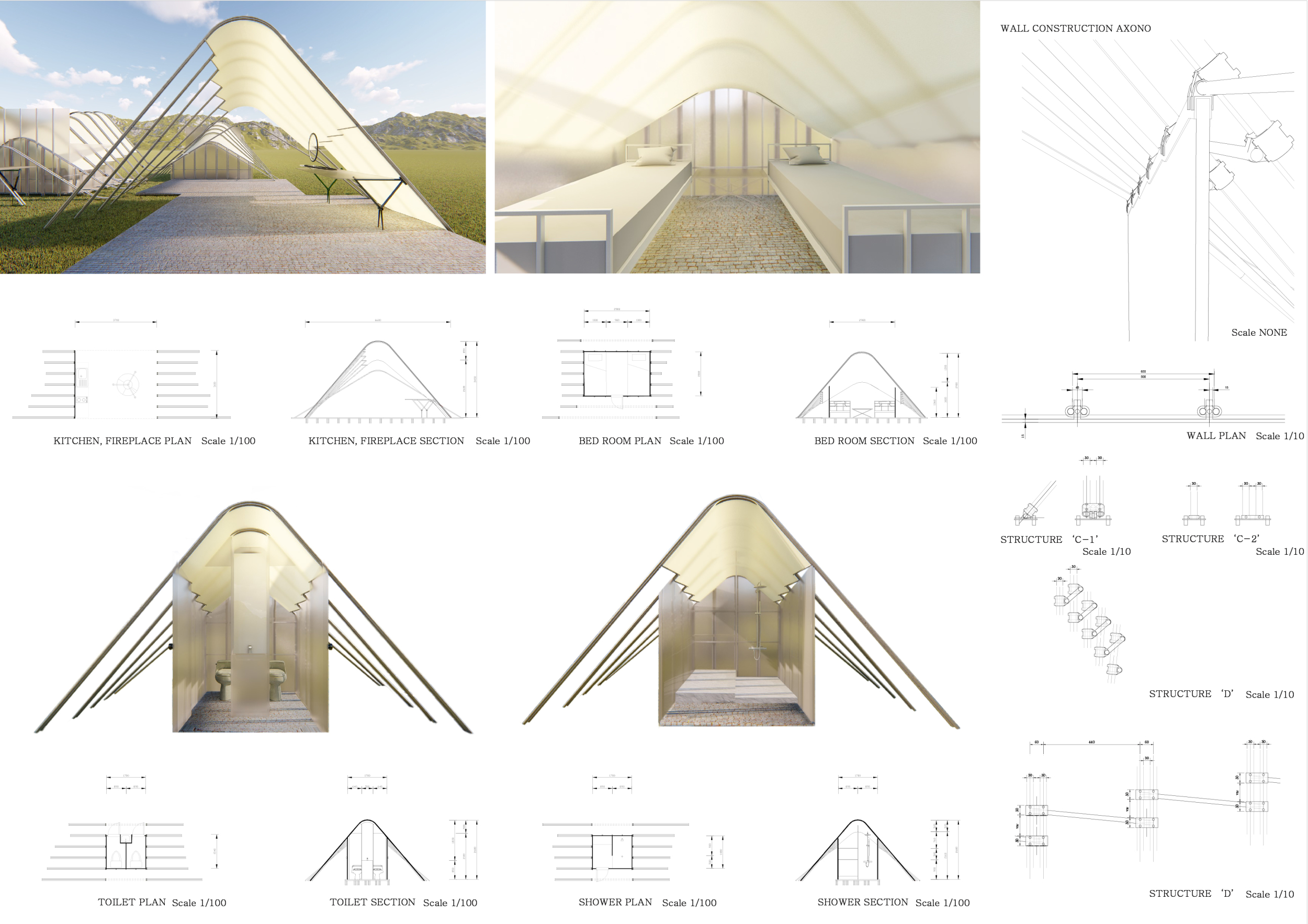 Architecture project // Curved Bicycle Stop Featuring Local Frames and ...