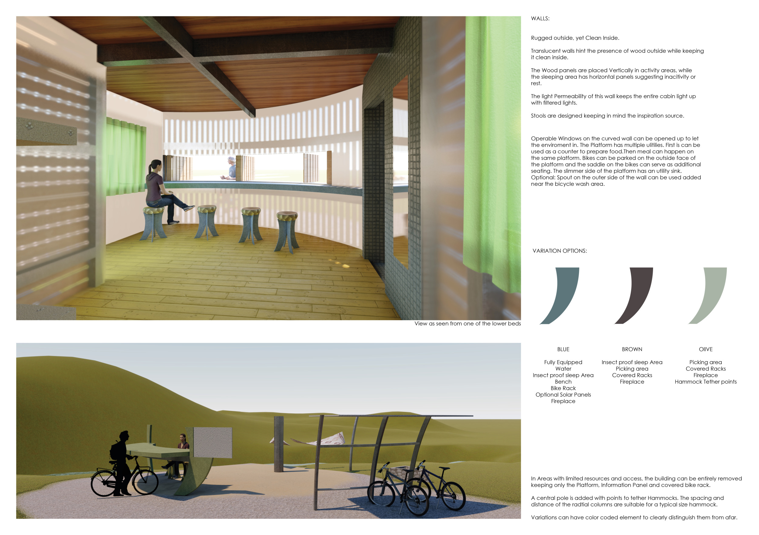 Architecture project // Wood Panel Lodge with Integrated Bike Facilities