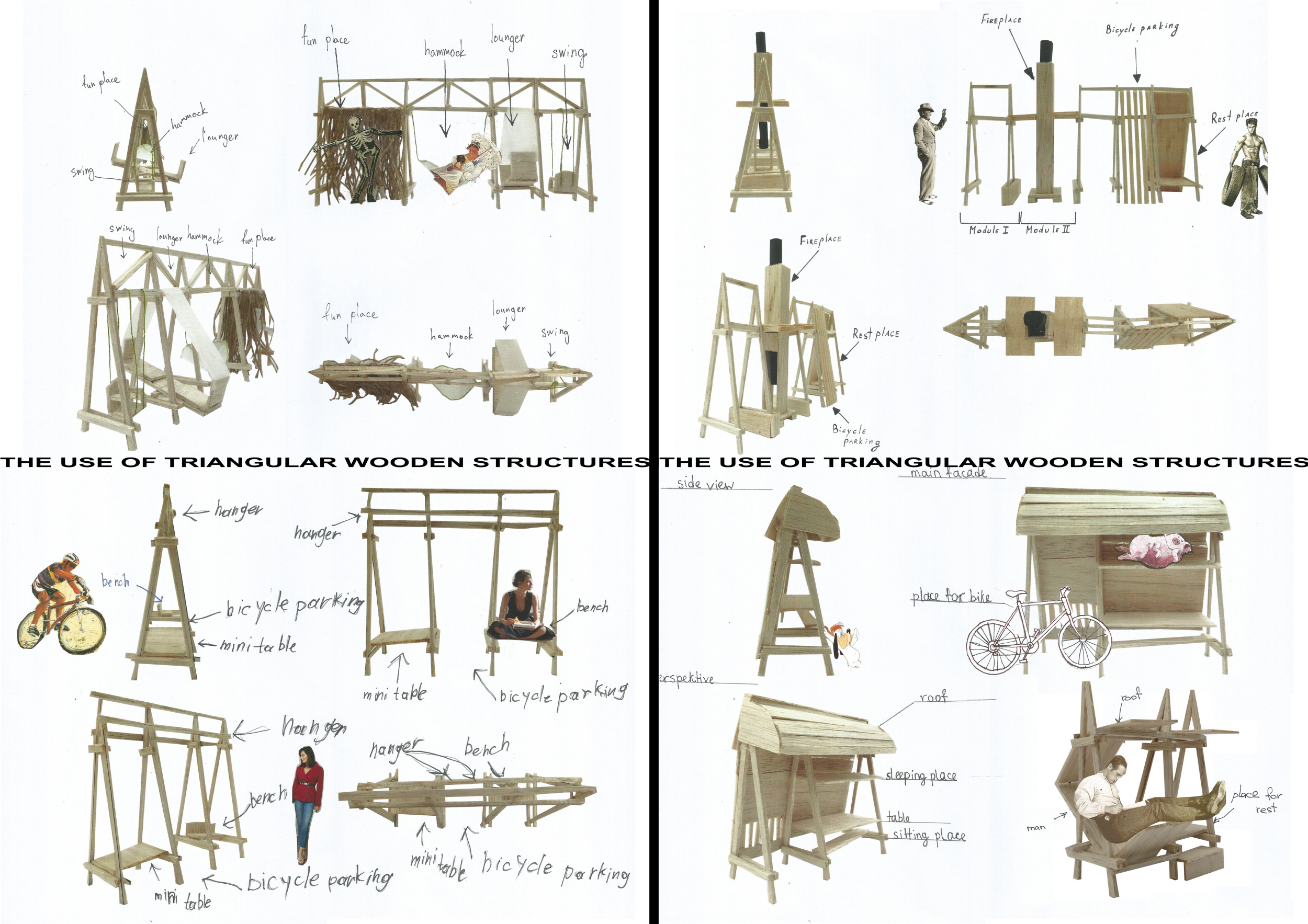 Architecture project // Recycled Wood Shields and Triangular Forms ...