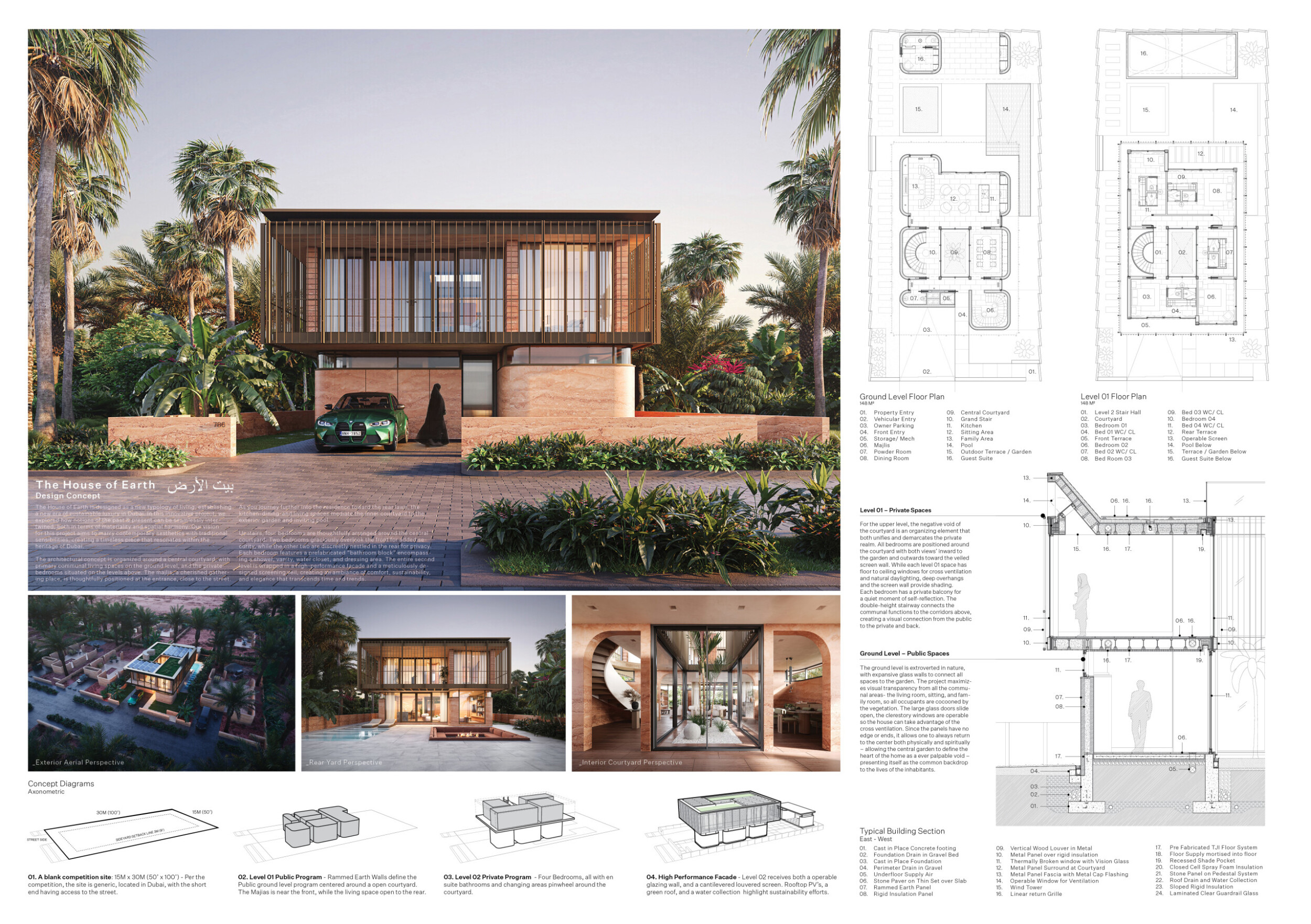 Architecture project // Rammed Earth Walls and Natural Light Define a ...