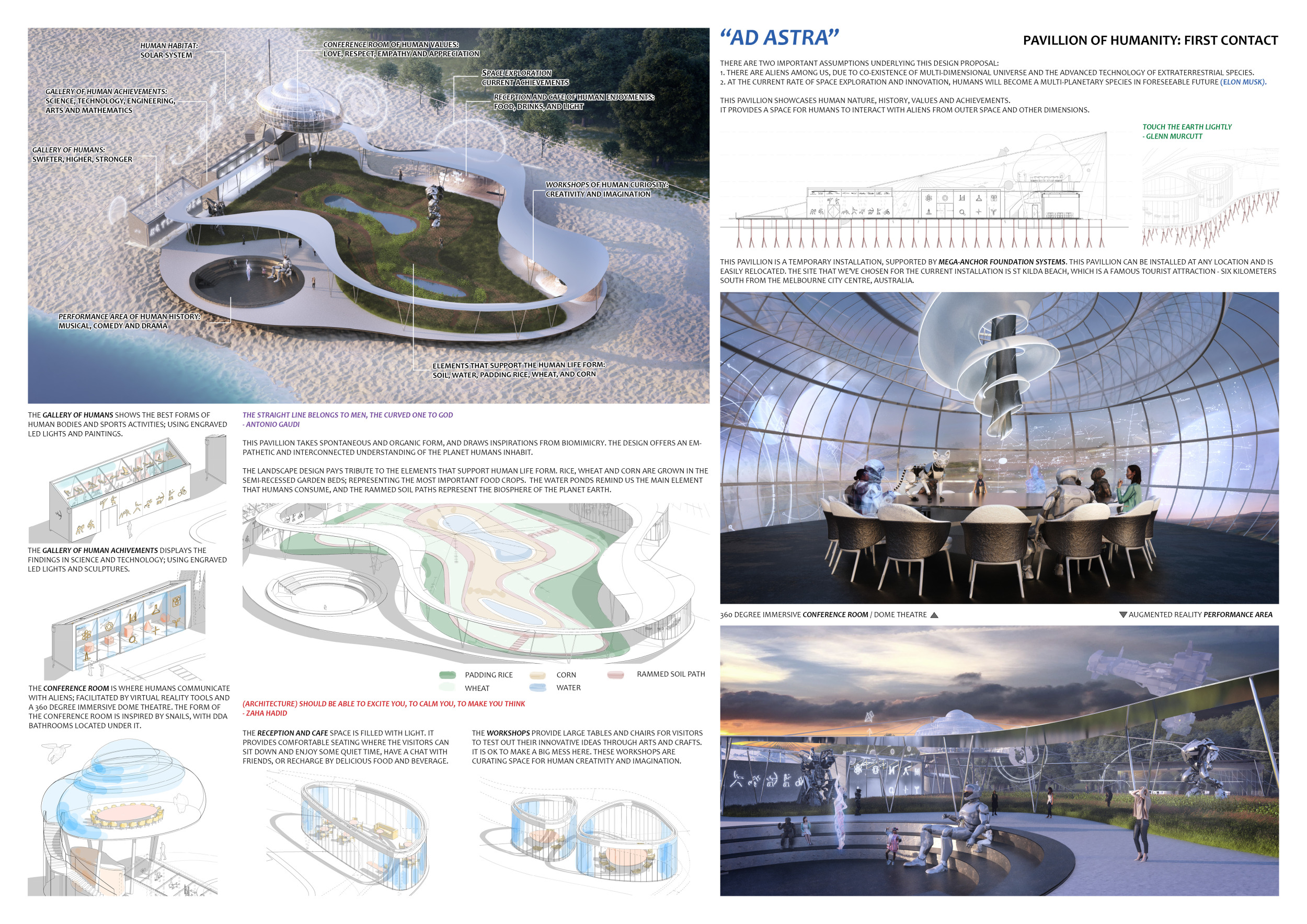 Architecture project // Exploring Snail-Shaped Spaces with Water Ponds ...