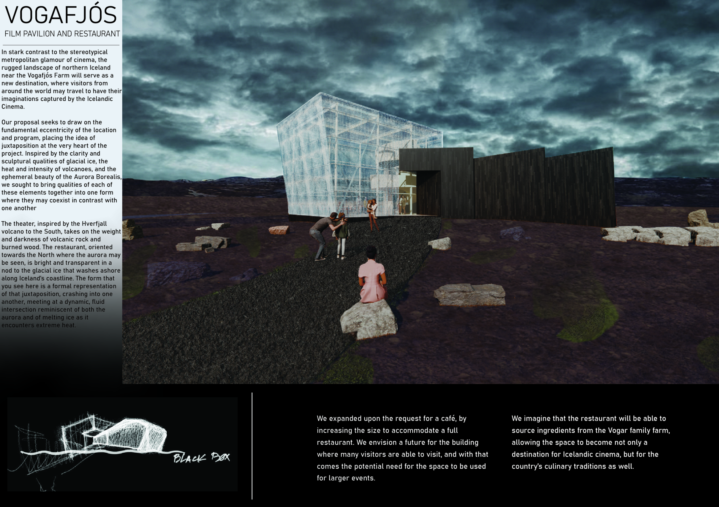 Architecture project // Glacial-Inspired Pavilion with Volcanic Rock ...