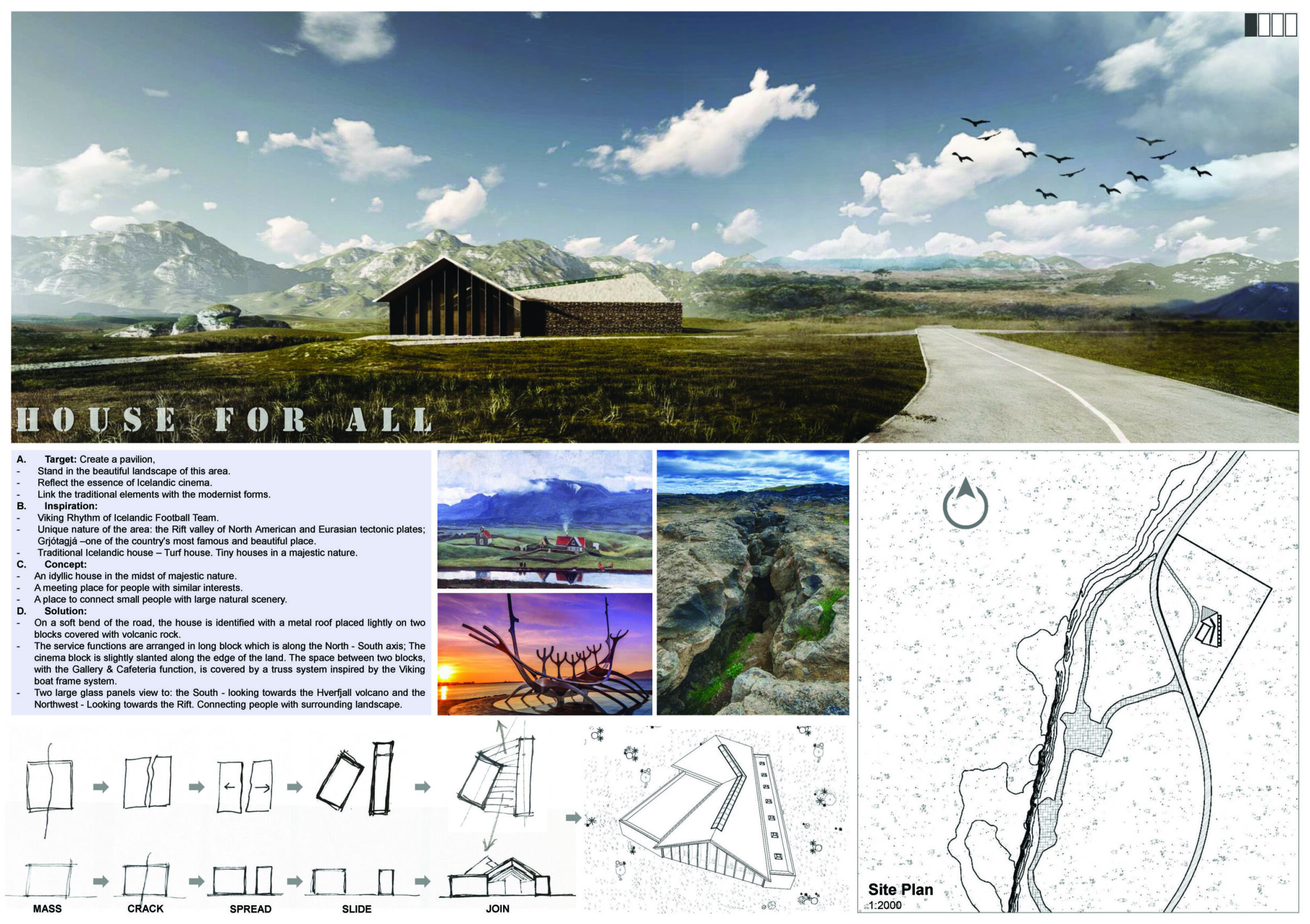 Architecture project // Volcanic Rock Structure with Hverfjall Views ...