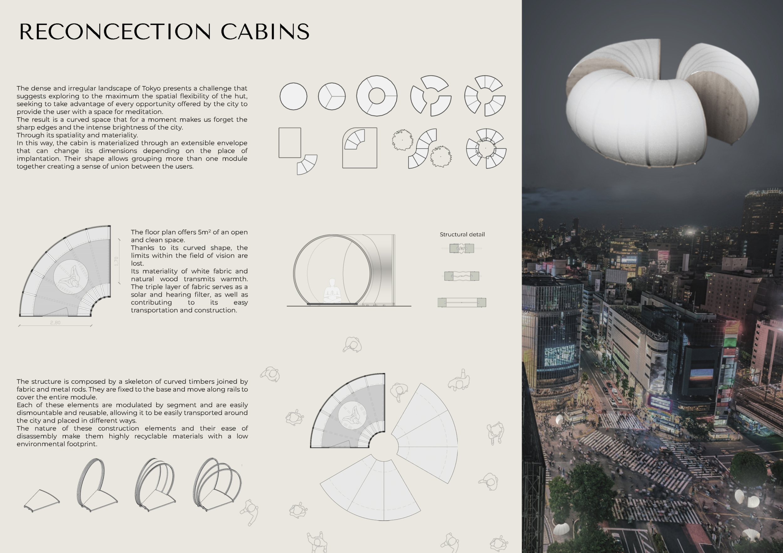 Architecture project // Curved Timber Cabins with White Fabric for ...
