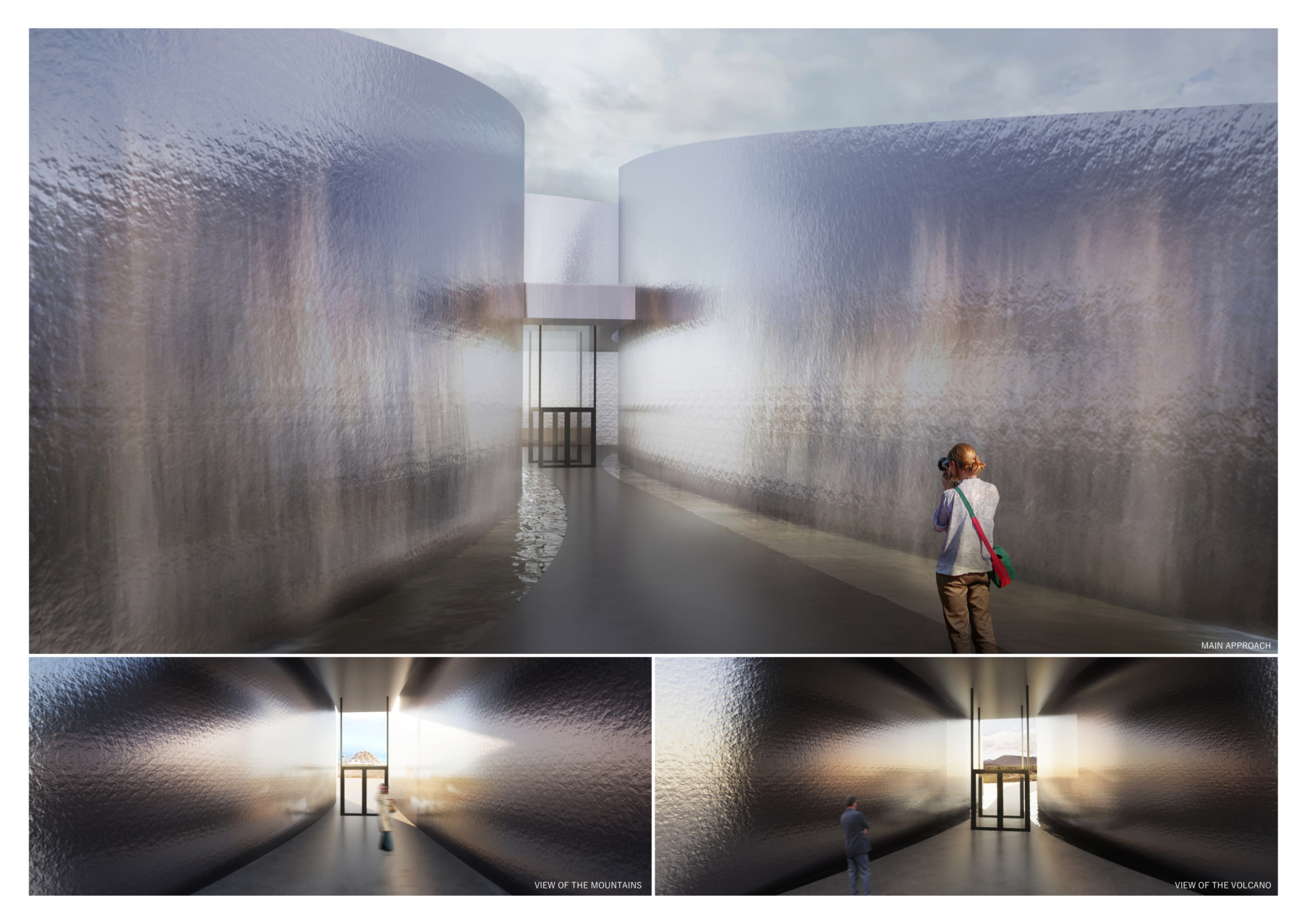 Architecture project // Curved Walls of Reinforced Concrete Framing a ...