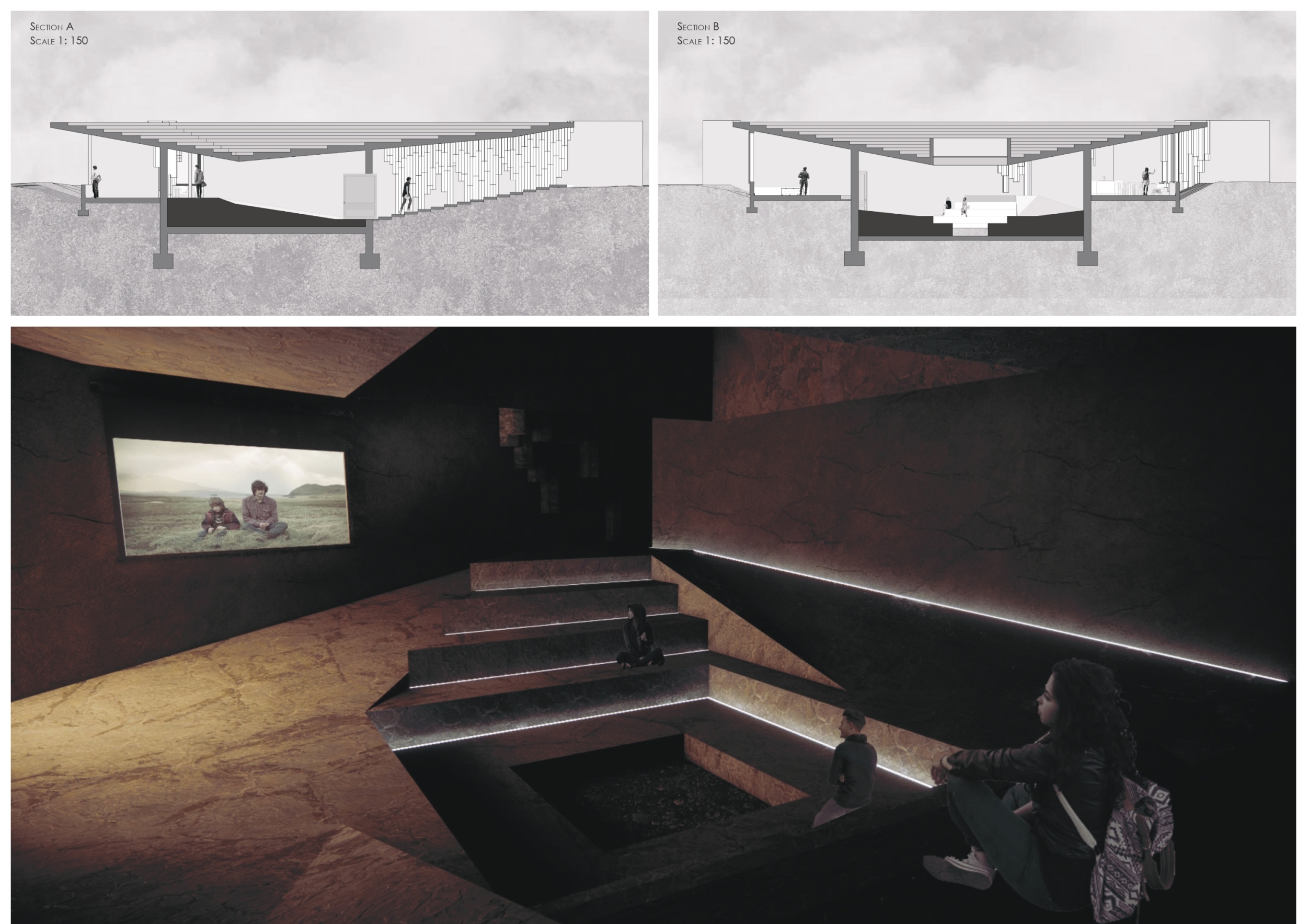 Architecture project // Basaltic Columns and Textured Concrete ...
