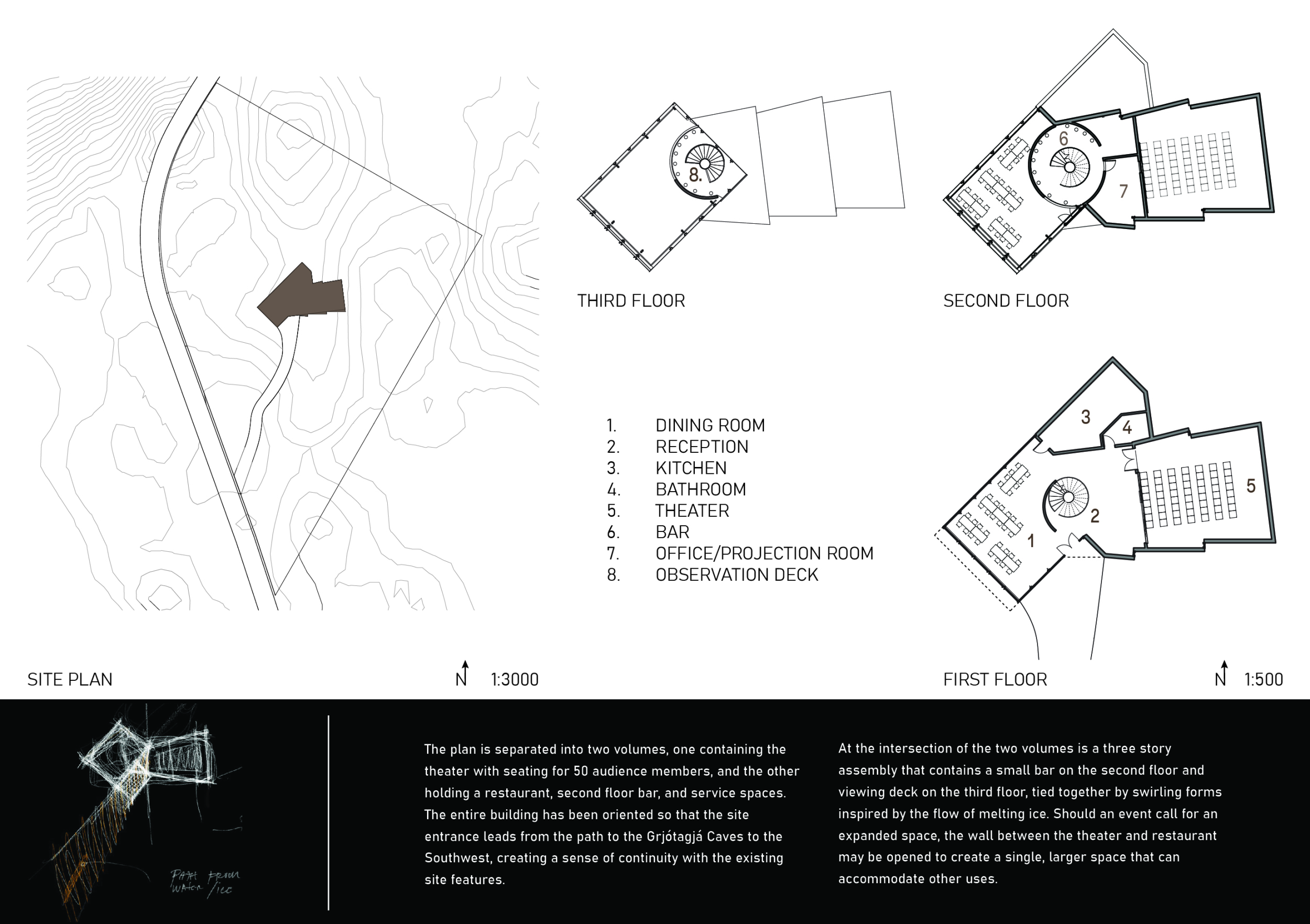 Architecture project // Glacial-Inspired Pavilion with Volcanic Rock ...