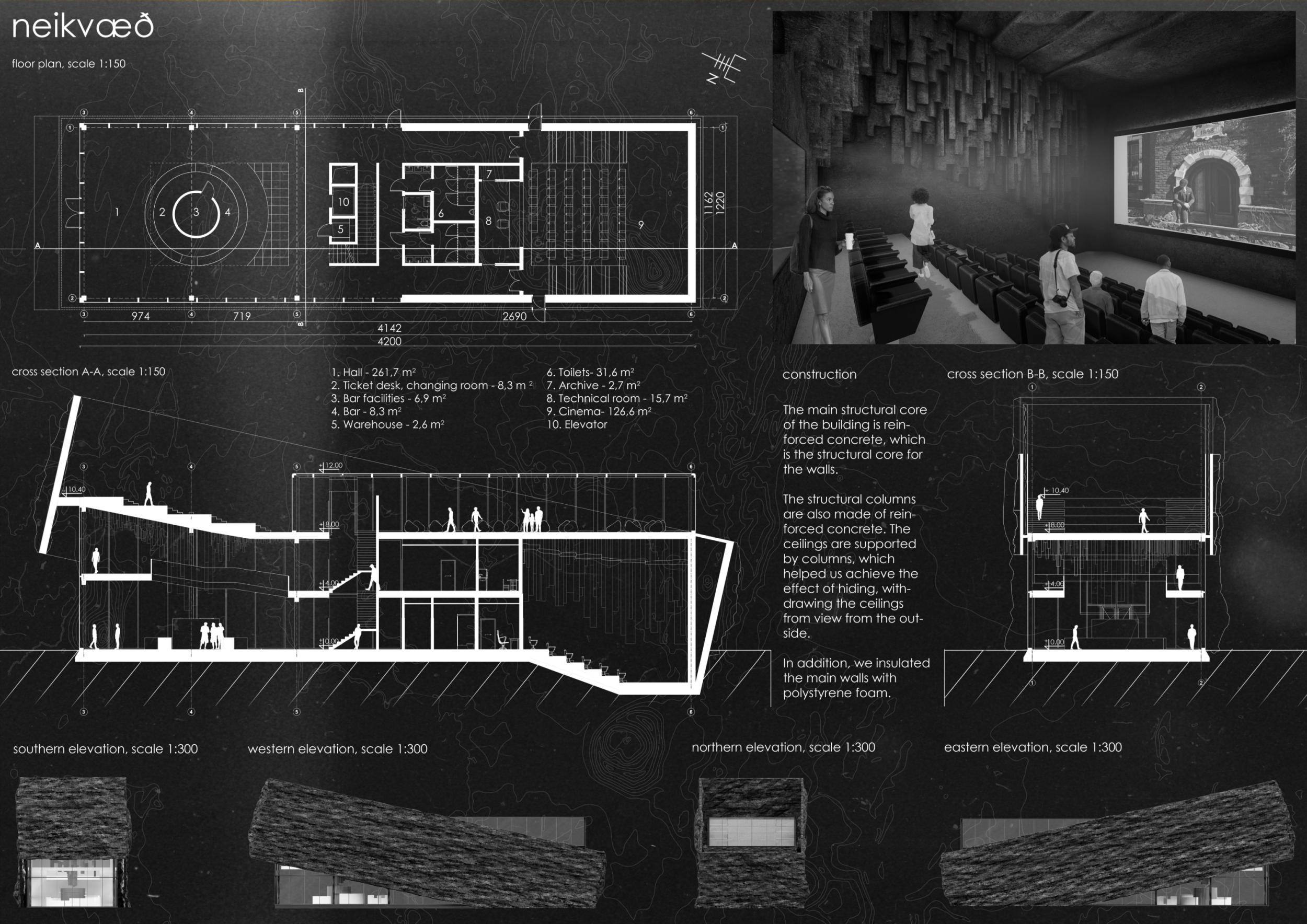 Architecture project // Negative Space Emphasized by Reinforced ...