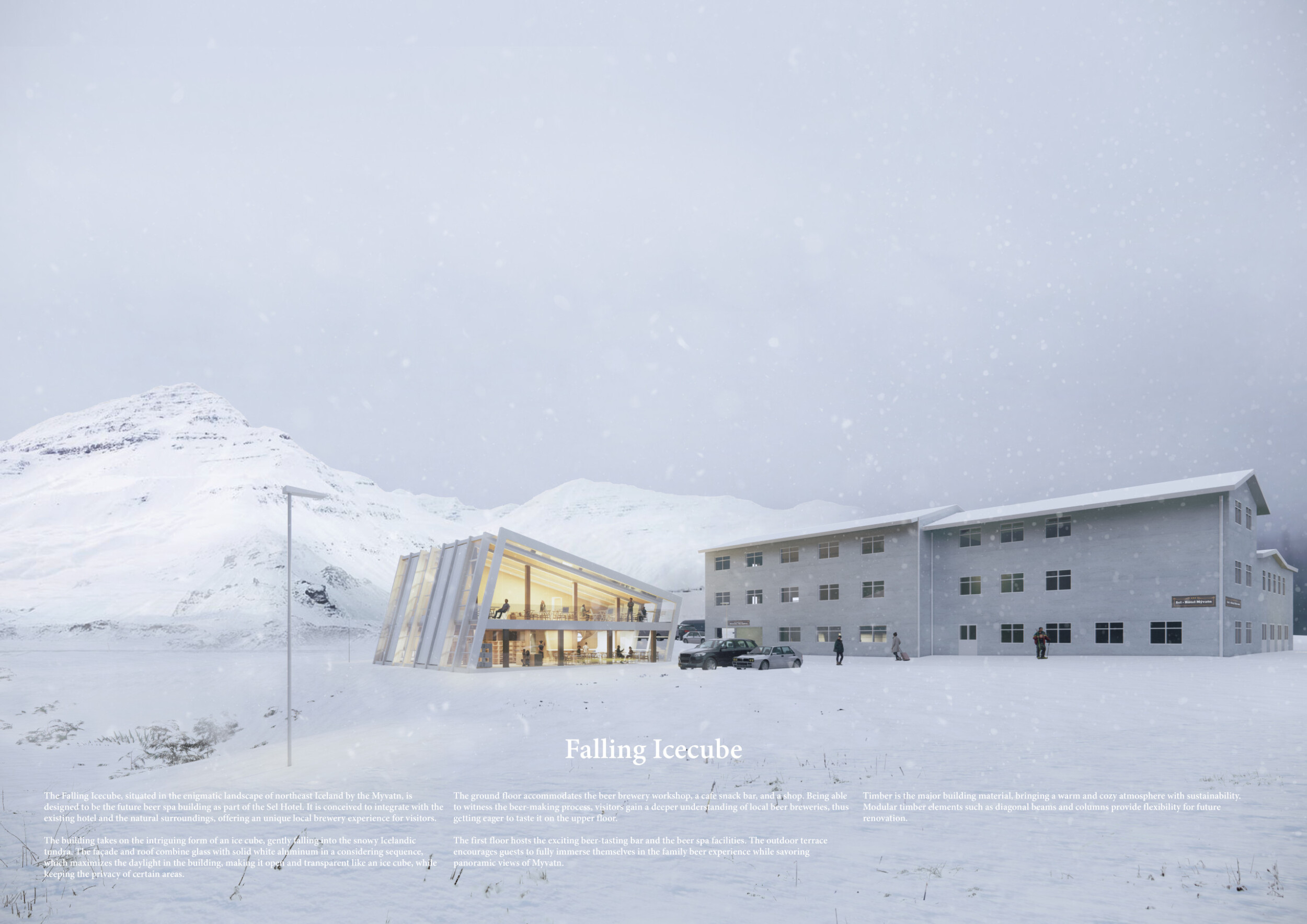 Architecture project // Ice-Inspired Structure Featuring Glulam Beams ...