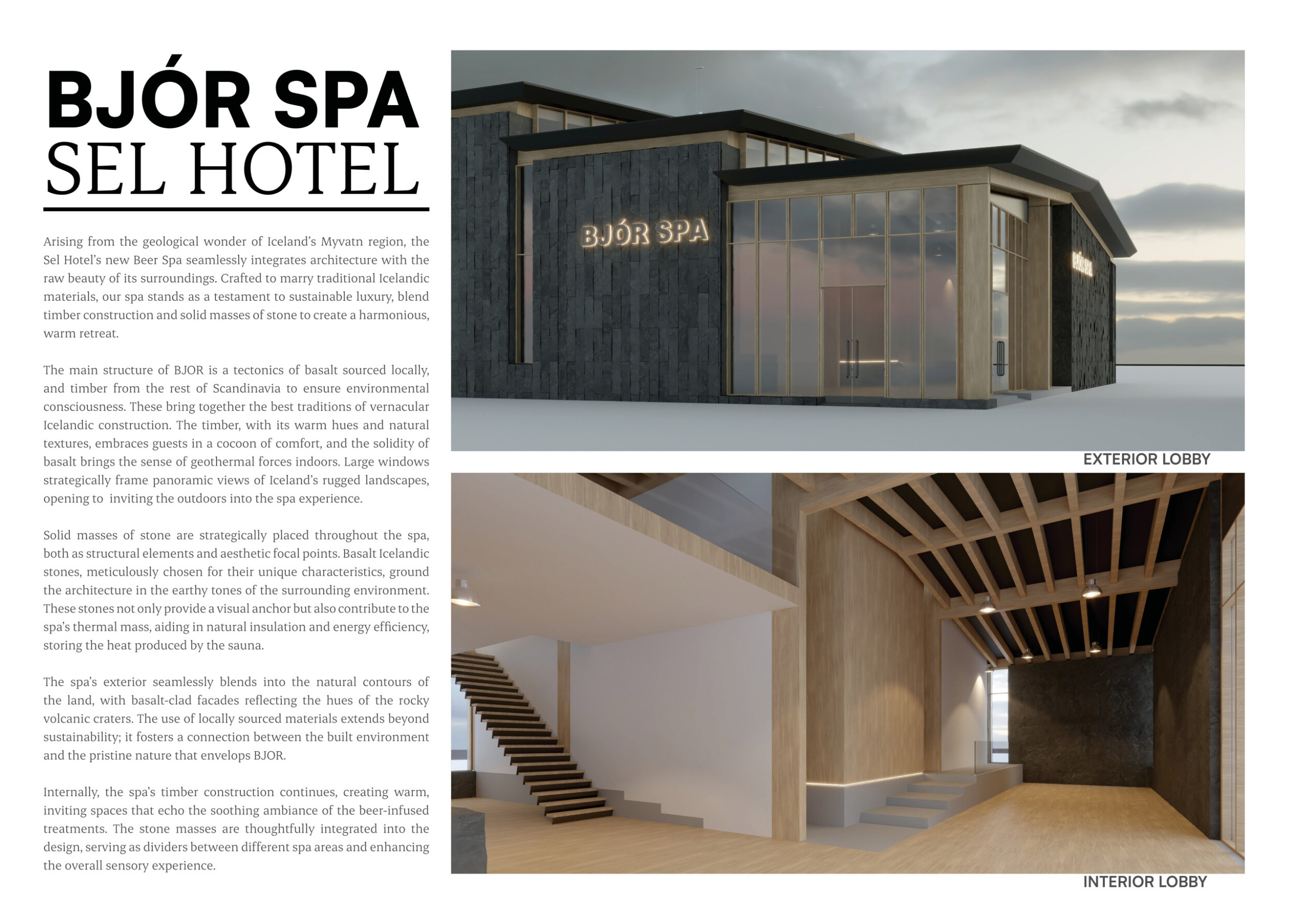 Architecture project // Basalt Facade and Geothermal Features in an ...
