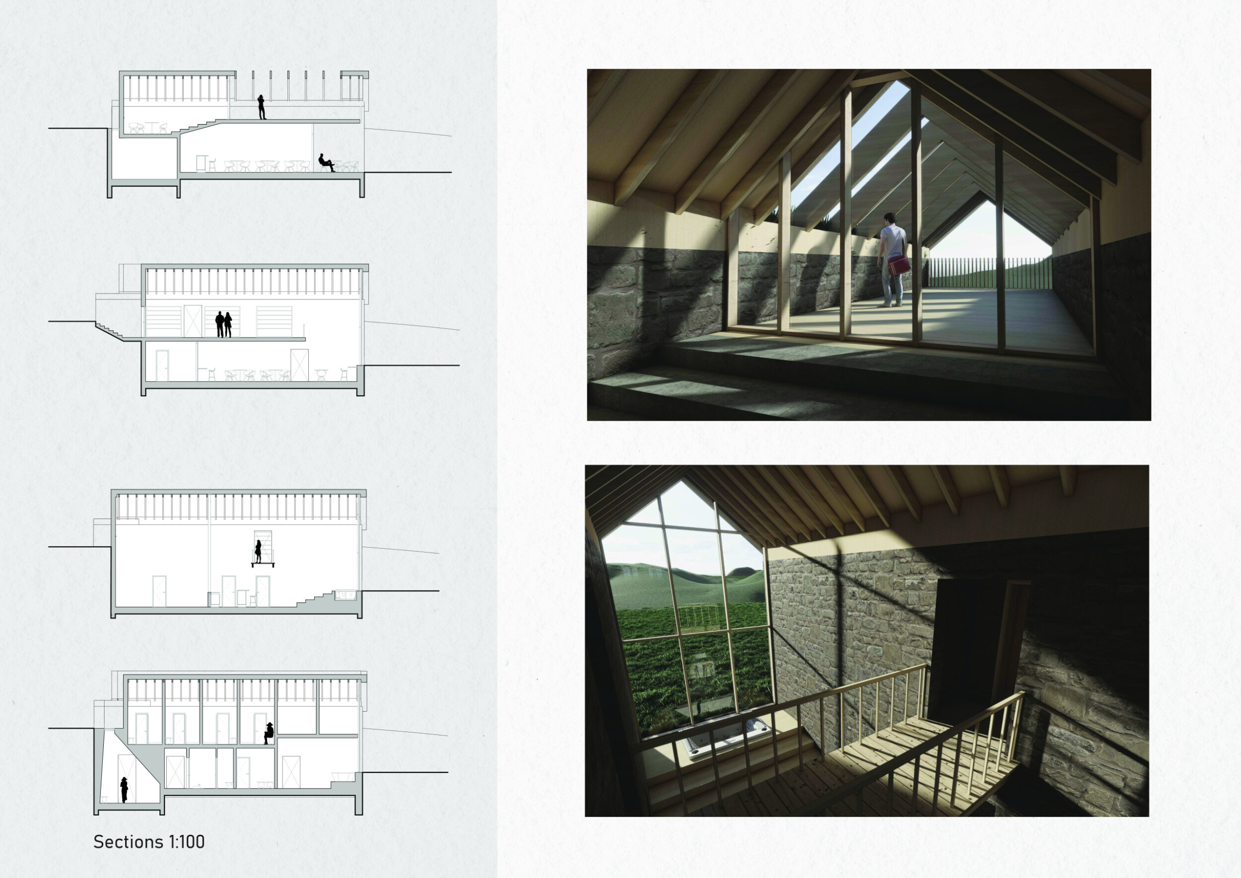 Architecture project // Basalt Stone Facade with Green Turf Roof and ...