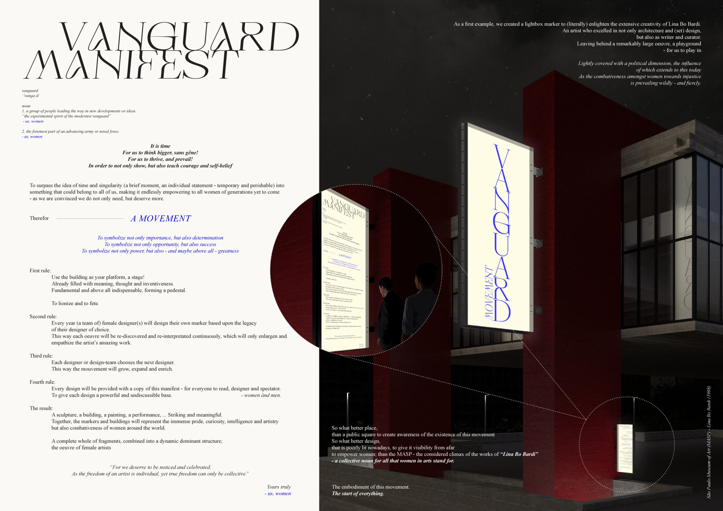 Architecture project // Illuminated Lightbox Marker Celebrating Female ...