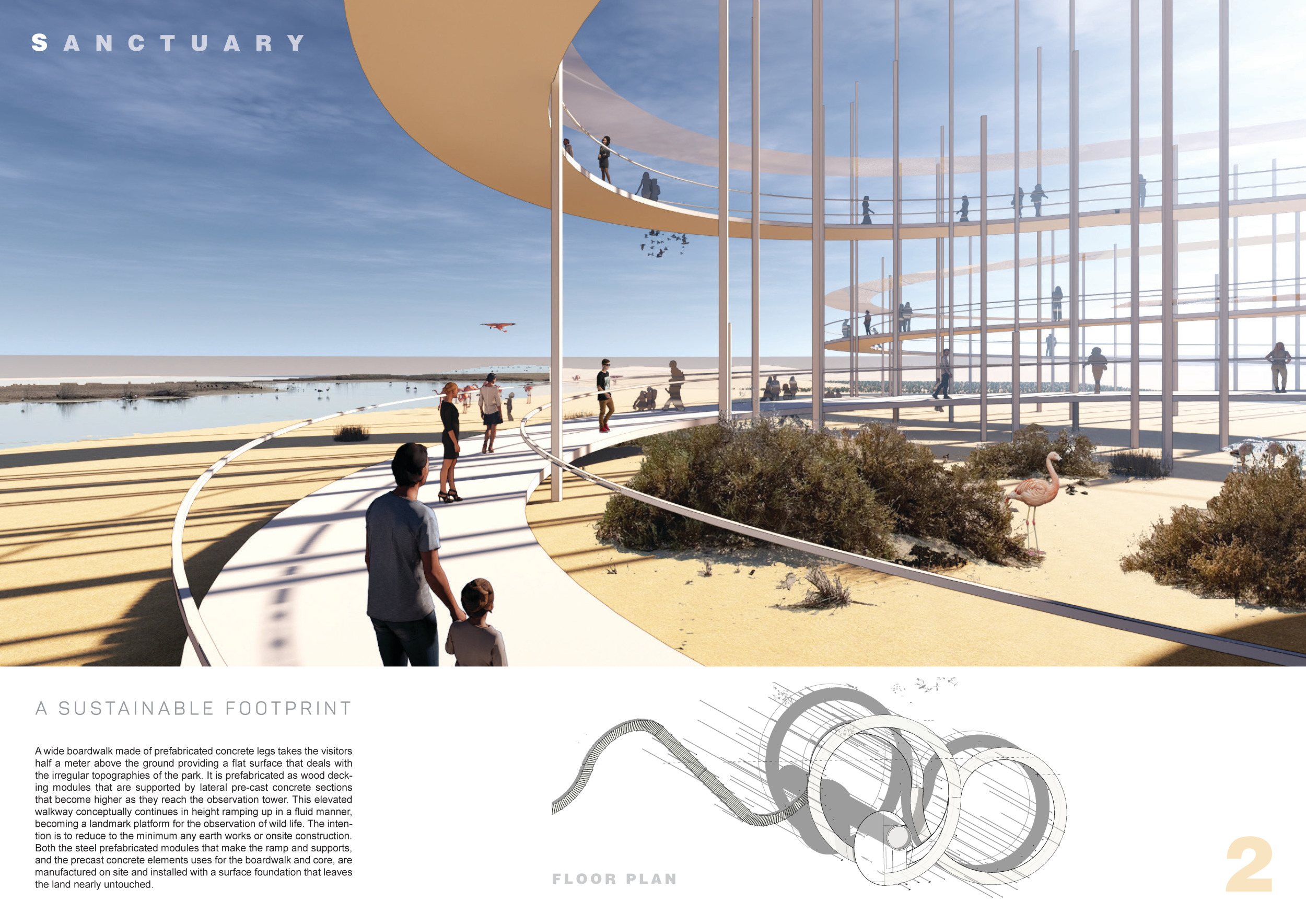 Architecture project // Spiral Walkway Supported by Concrete and Steel ...