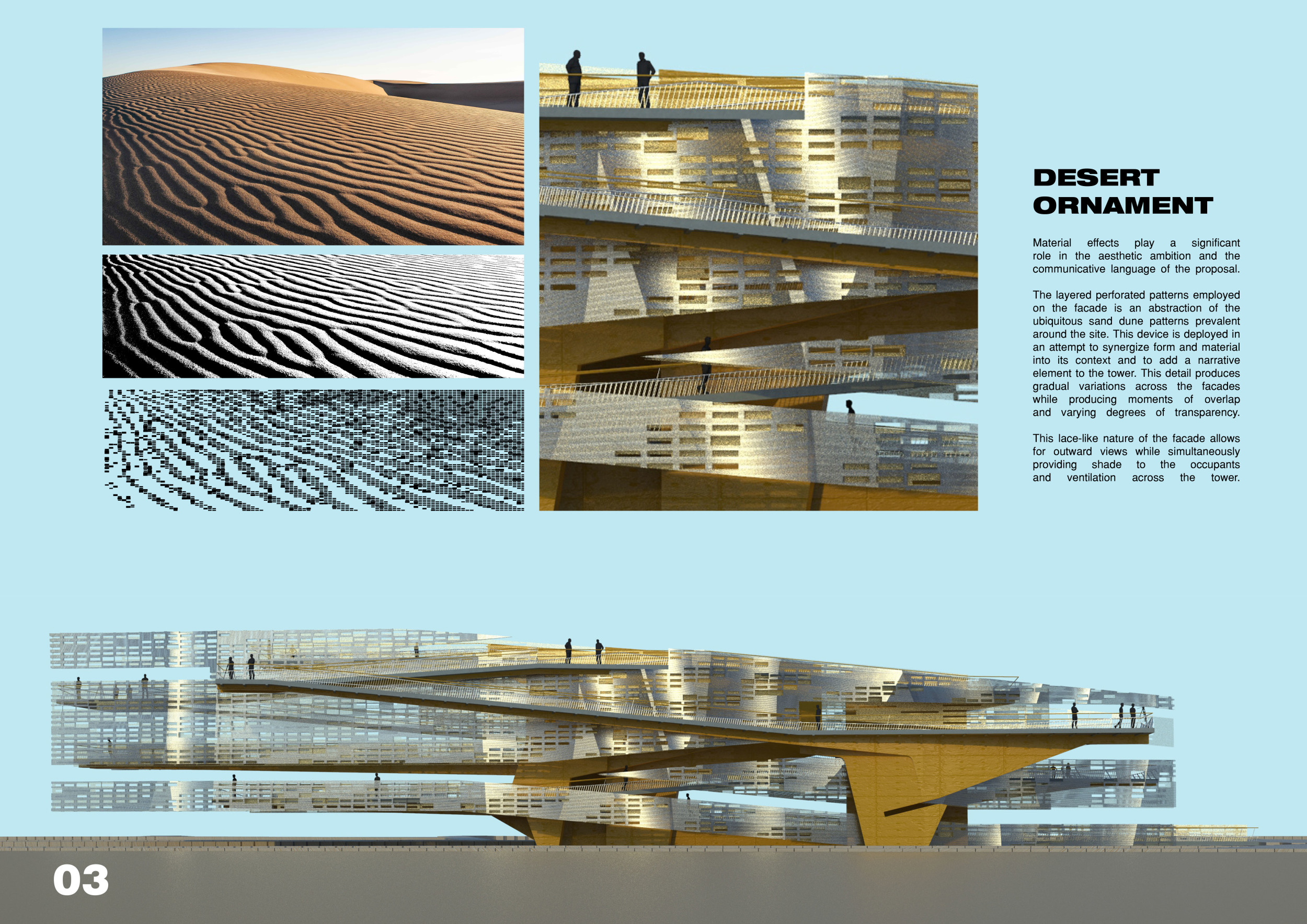 Architecture project // Overlapping Metal Screen and Precast Concrete ...