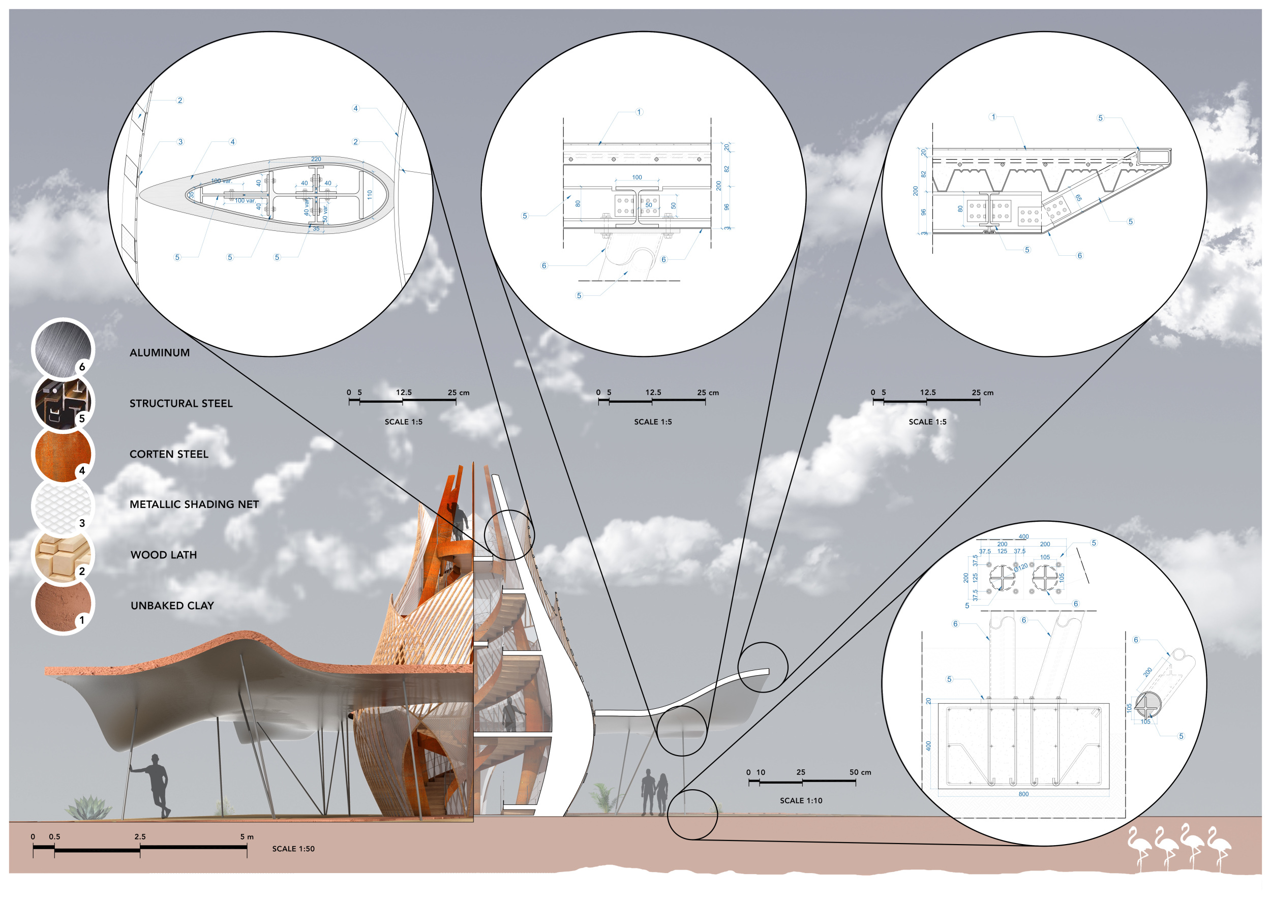 Architecture project // Bamboo-Covered Observation Tower Overlooking Al ...