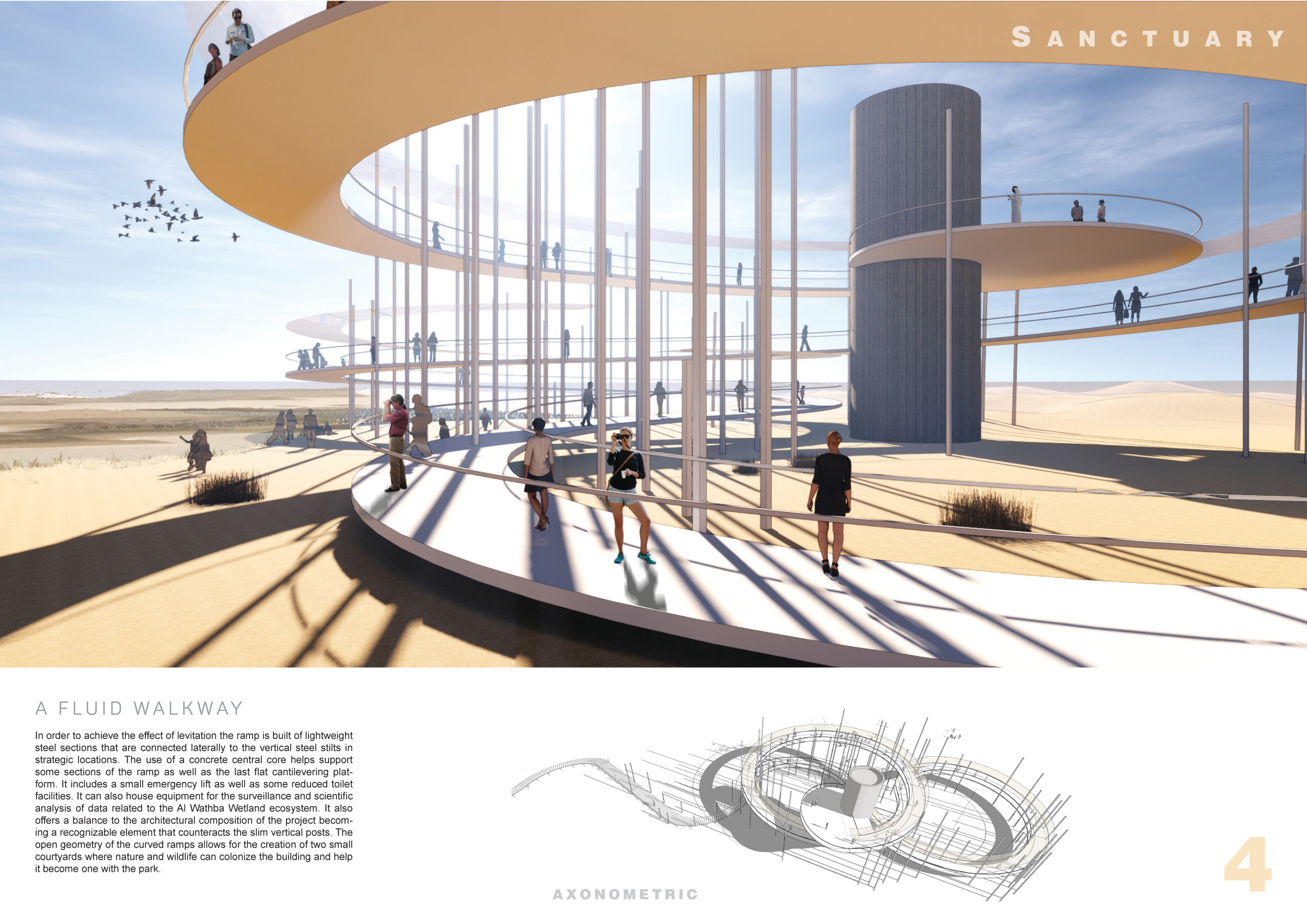 Architecture project // Spiral Walkway Supported by Concrete and Steel ...
