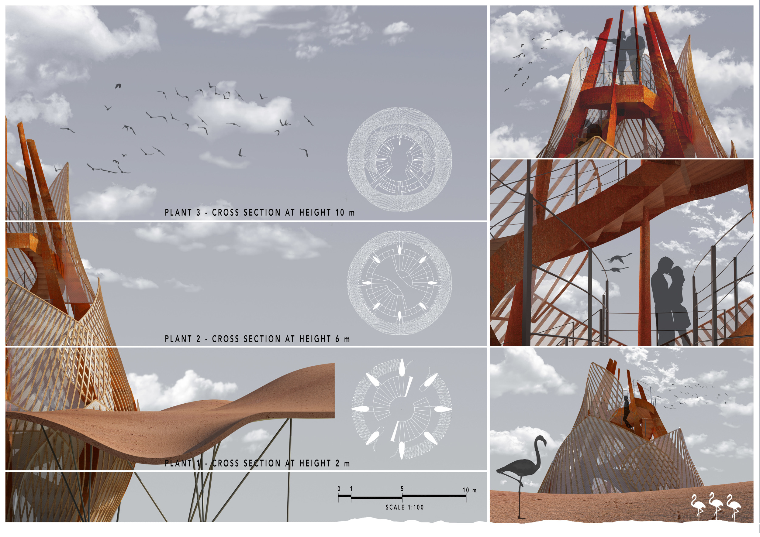 Architecture project // Bamboo-Covered Observation Tower Overlooking Al ...