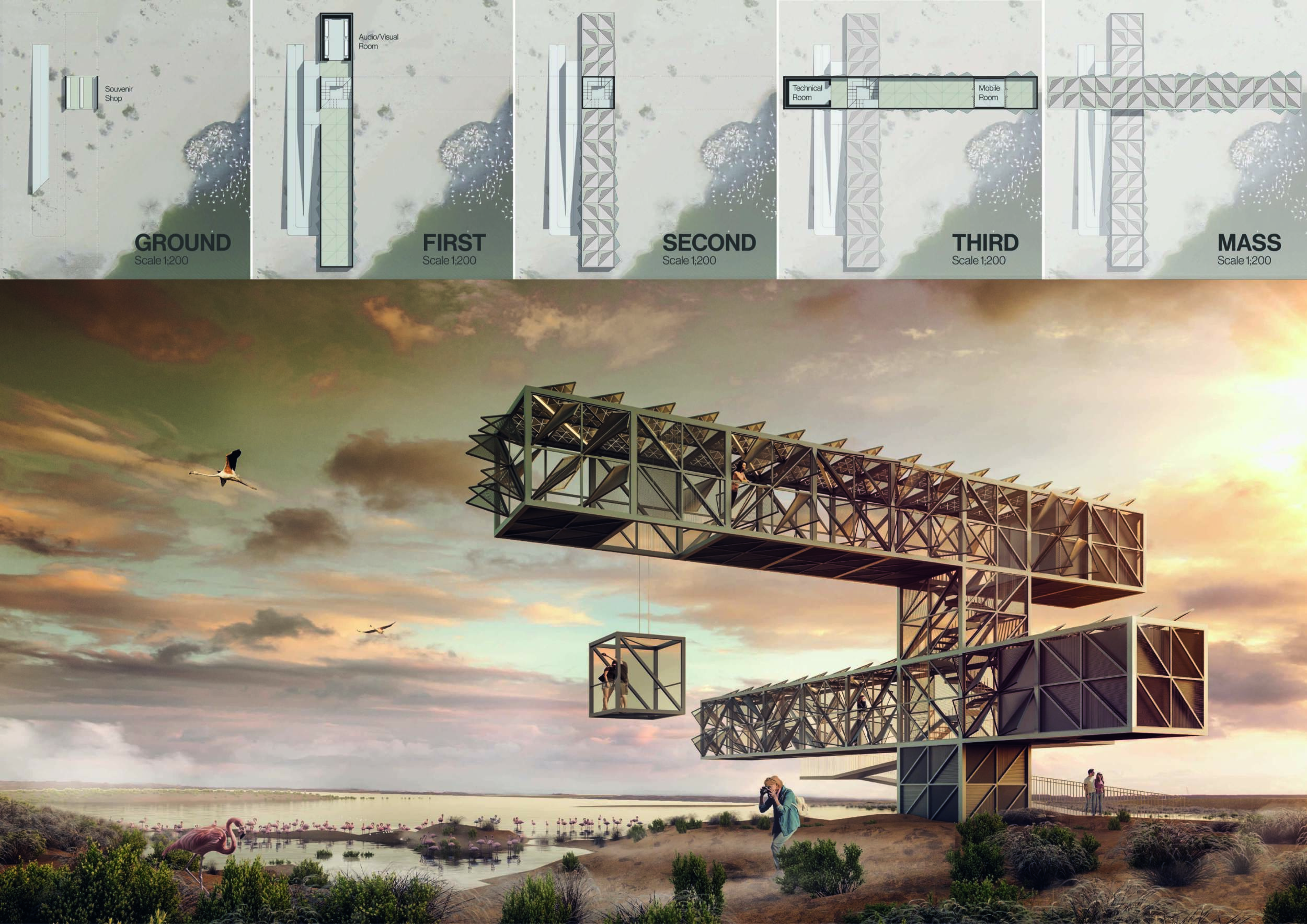 Architecture project // Upcycled Steel Observation Tower with ...