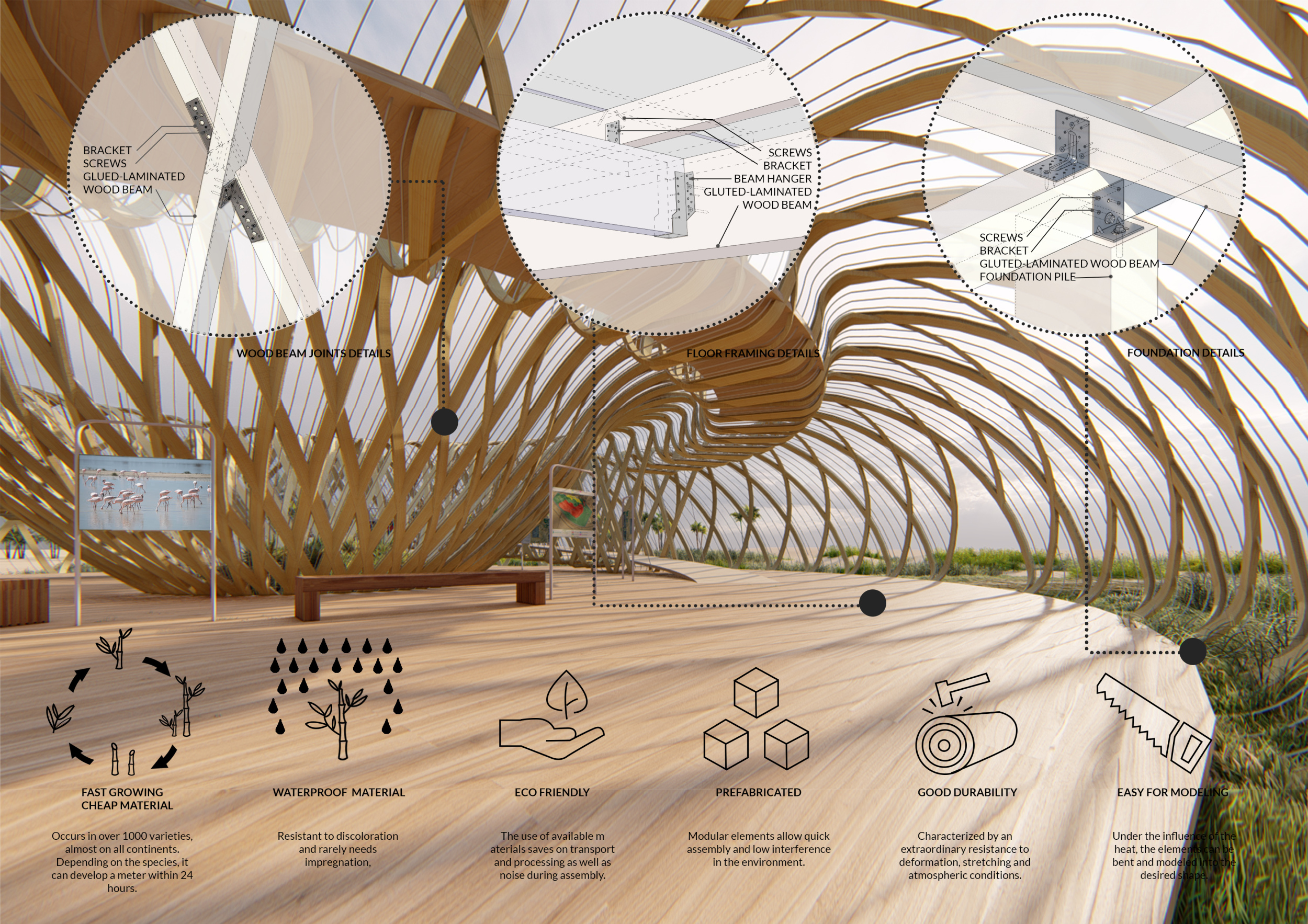 Architecture project // Bamboo Nest Inspired Observation Point in a ...