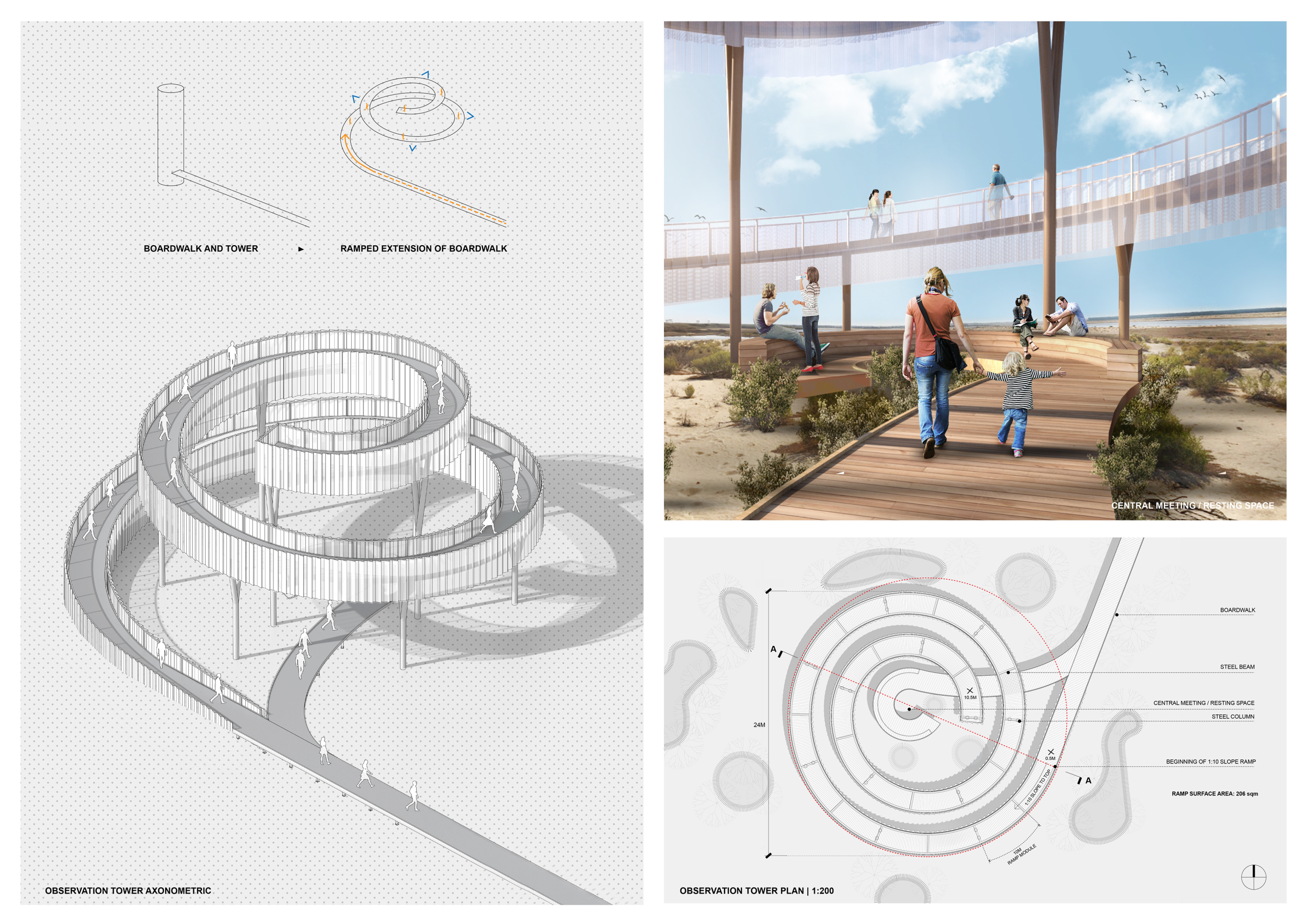 Architecture project // Spiraling Steel Columns with Perforated Metal ...