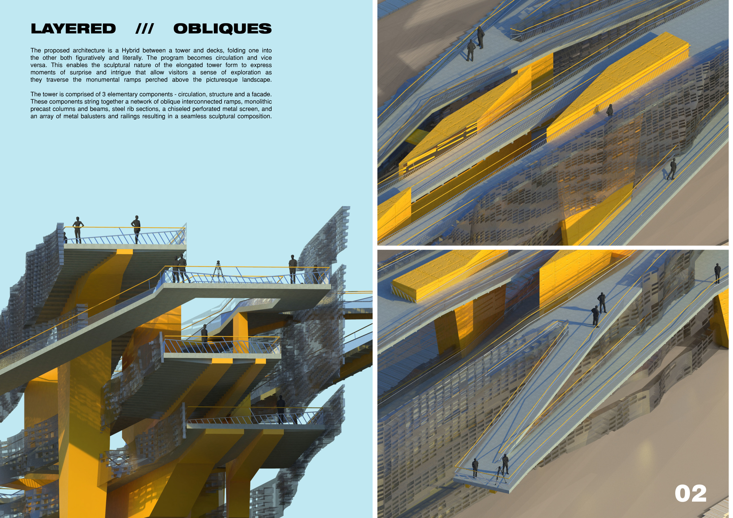 Architecture project // Overlapping Metal Screen and Precast Concrete ...