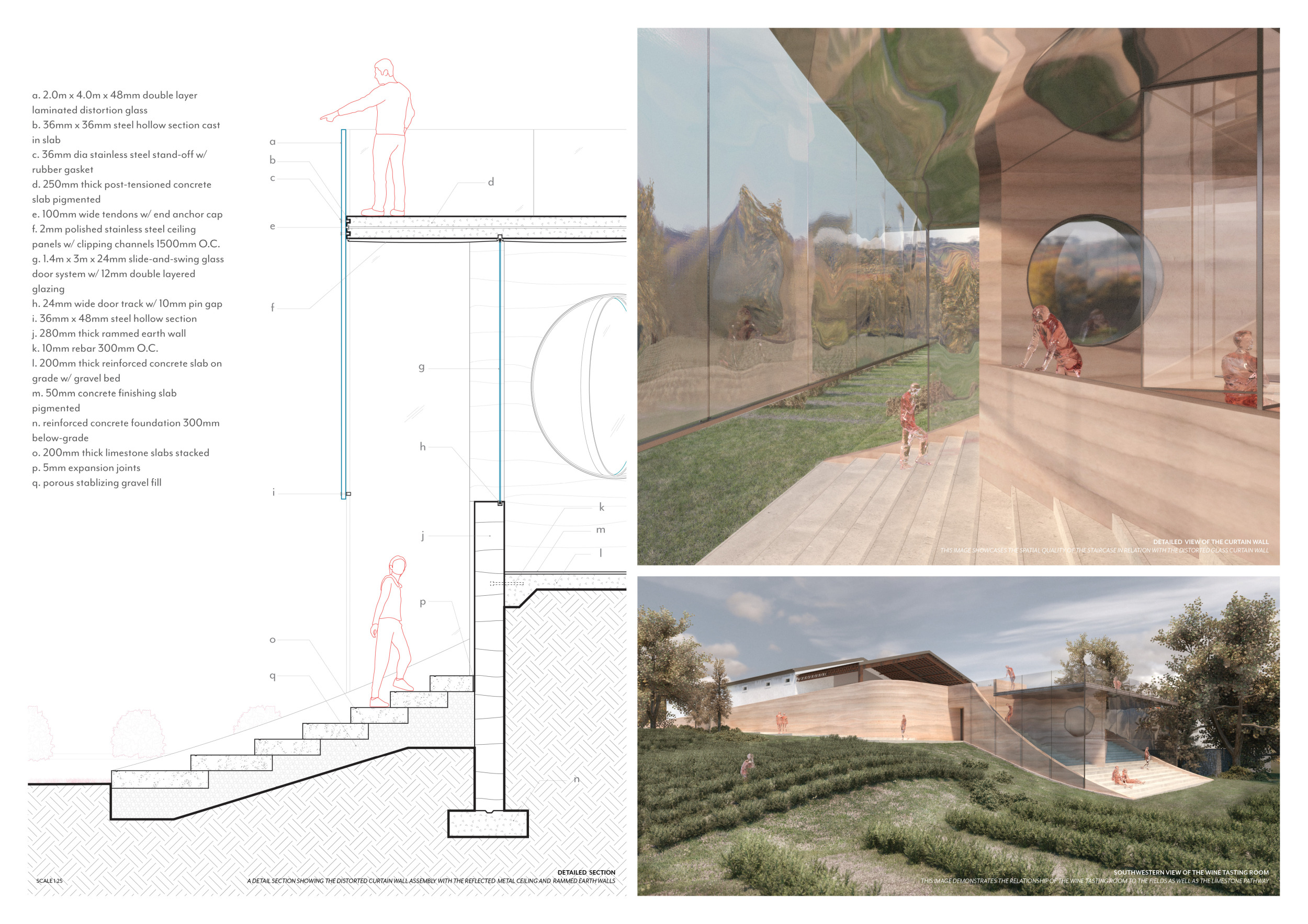 Architecture project // Rammed Earth Structure with Distorted Glass ...
