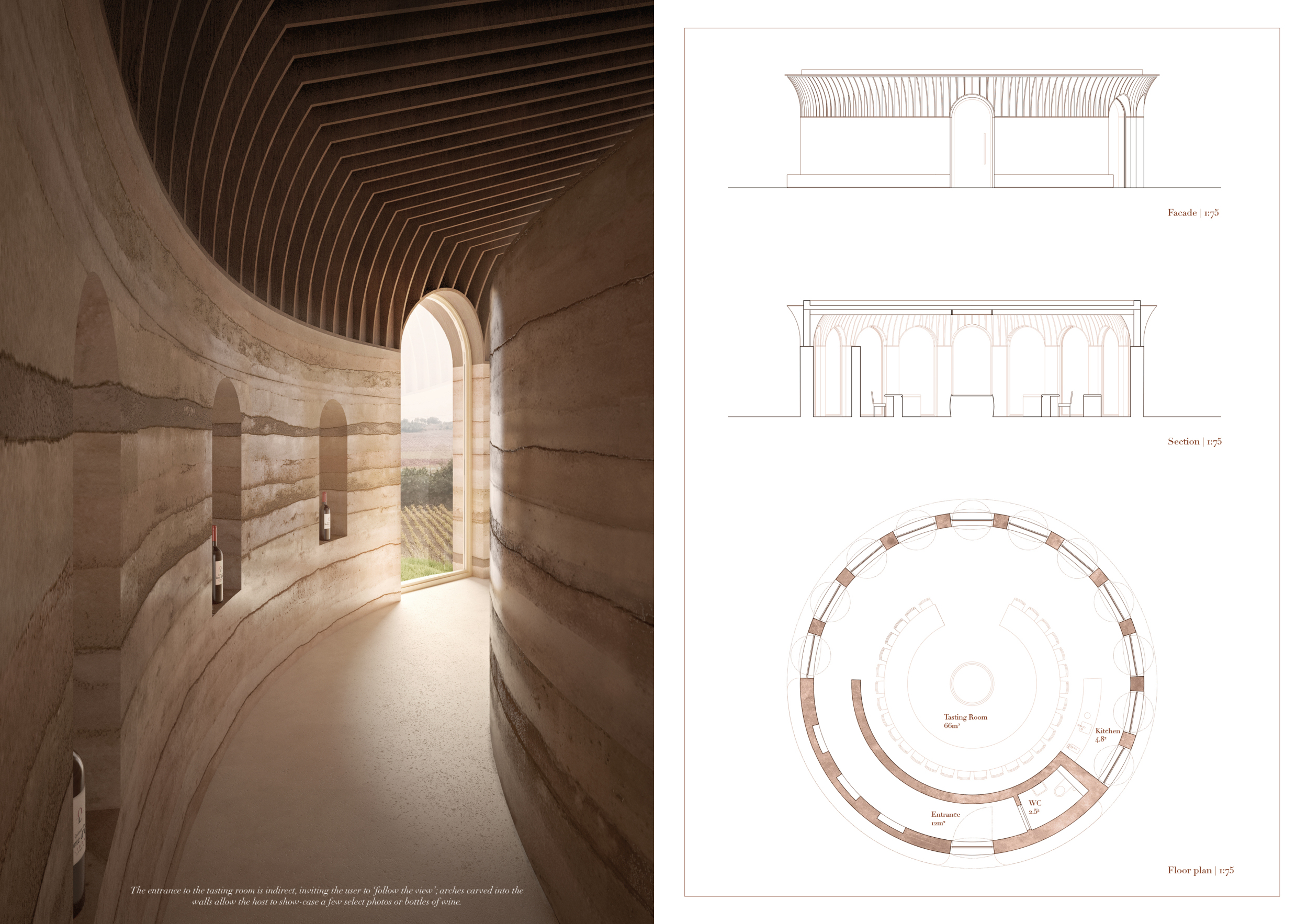Architecture project // Rammed Earth Structure Blending with Natural ...