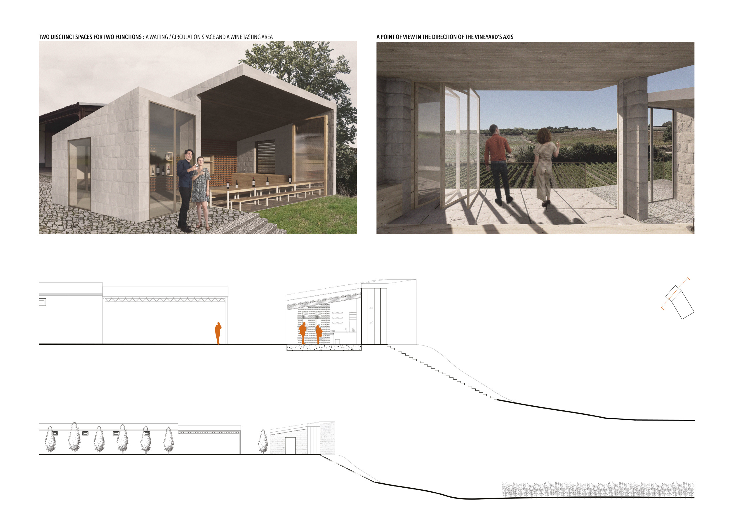Architecture project // Bay Windows and Mechanic Tile in a Vineyard ...