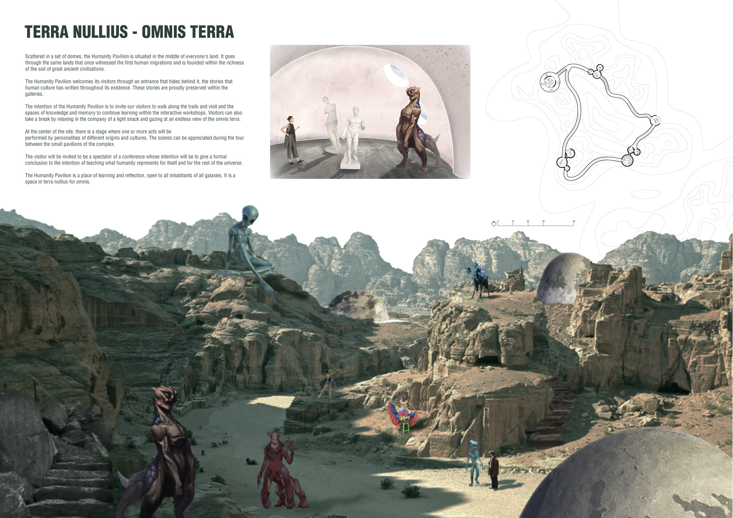 Architecture project // Cultural Hub with Interconnected Domes and ...