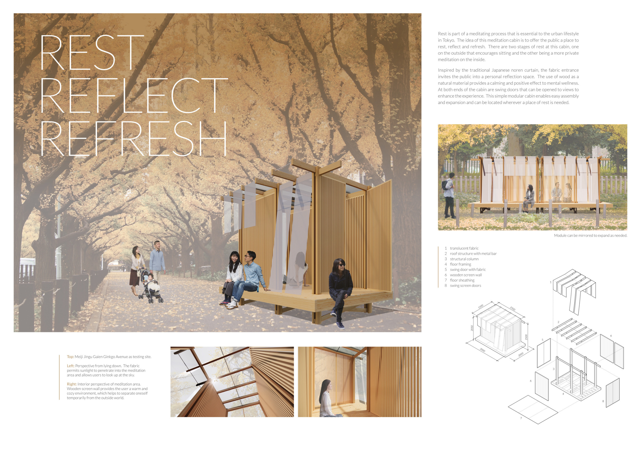 Architecture project // Noren Entrance Framing a Wooden Sanctuary for ...