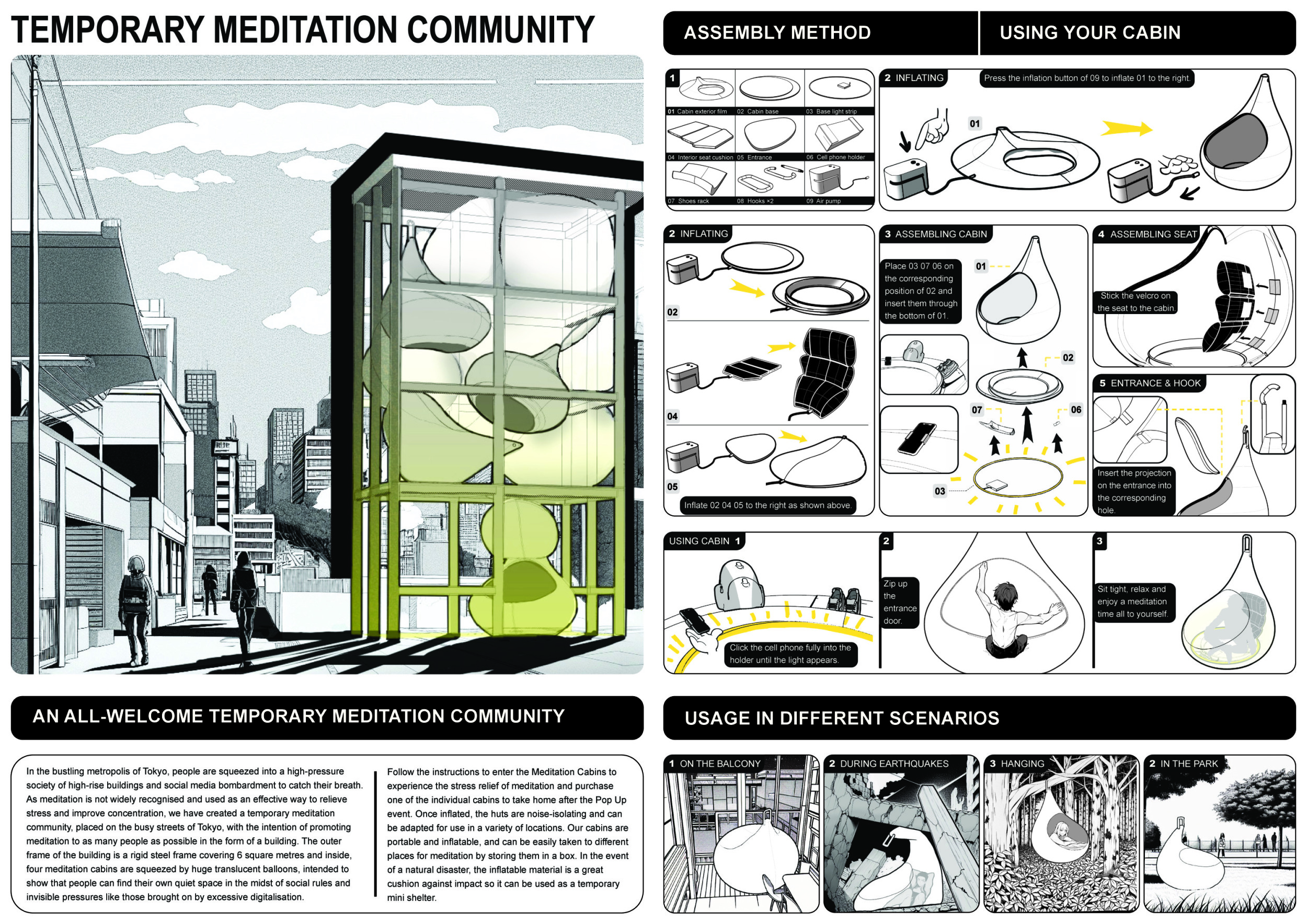 Architecture project // Translucent Balloons Enveloping Steel Framework ...