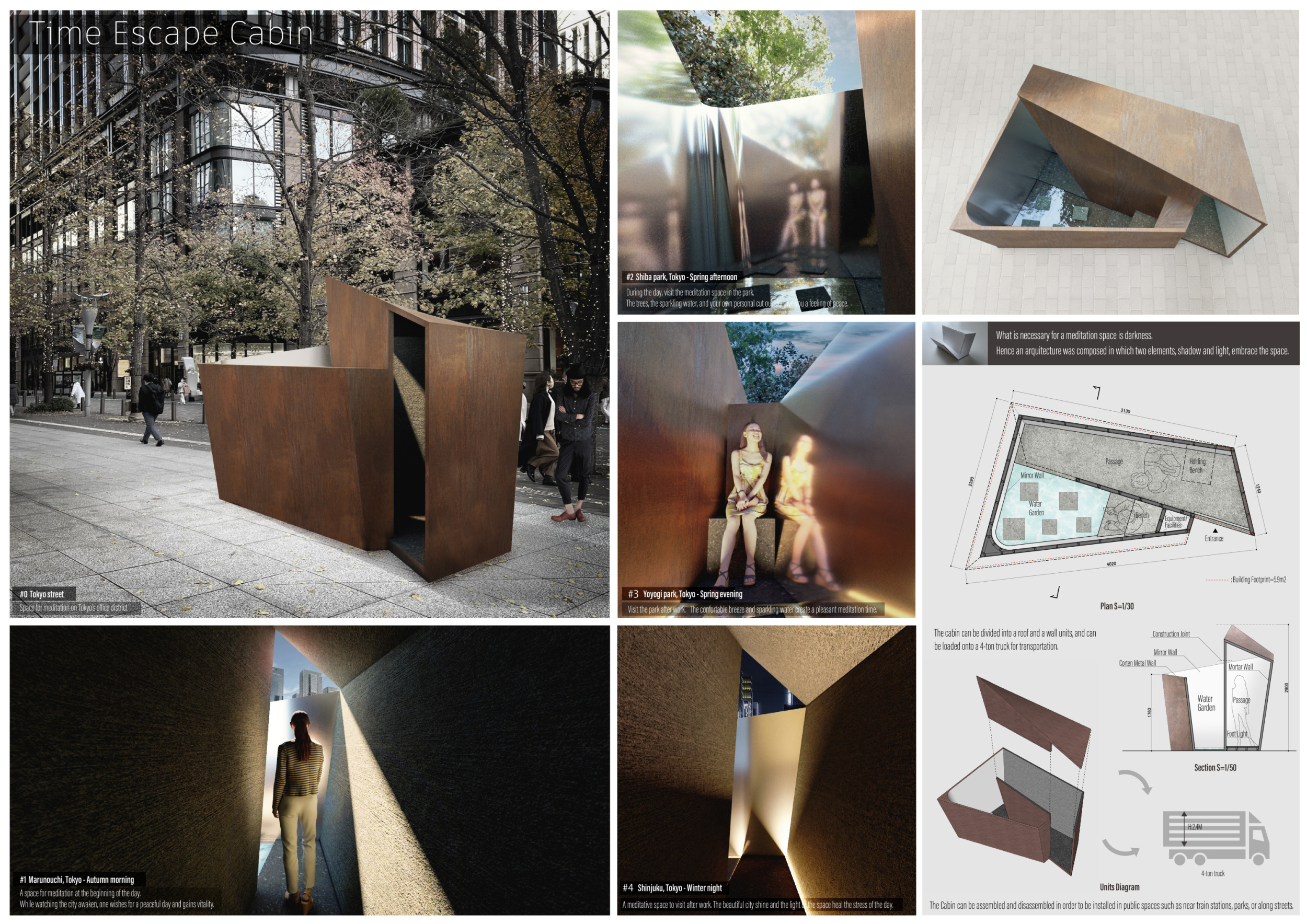 Architecture project // Corten and Mirror Retreats Shaping Calm Spaces ...