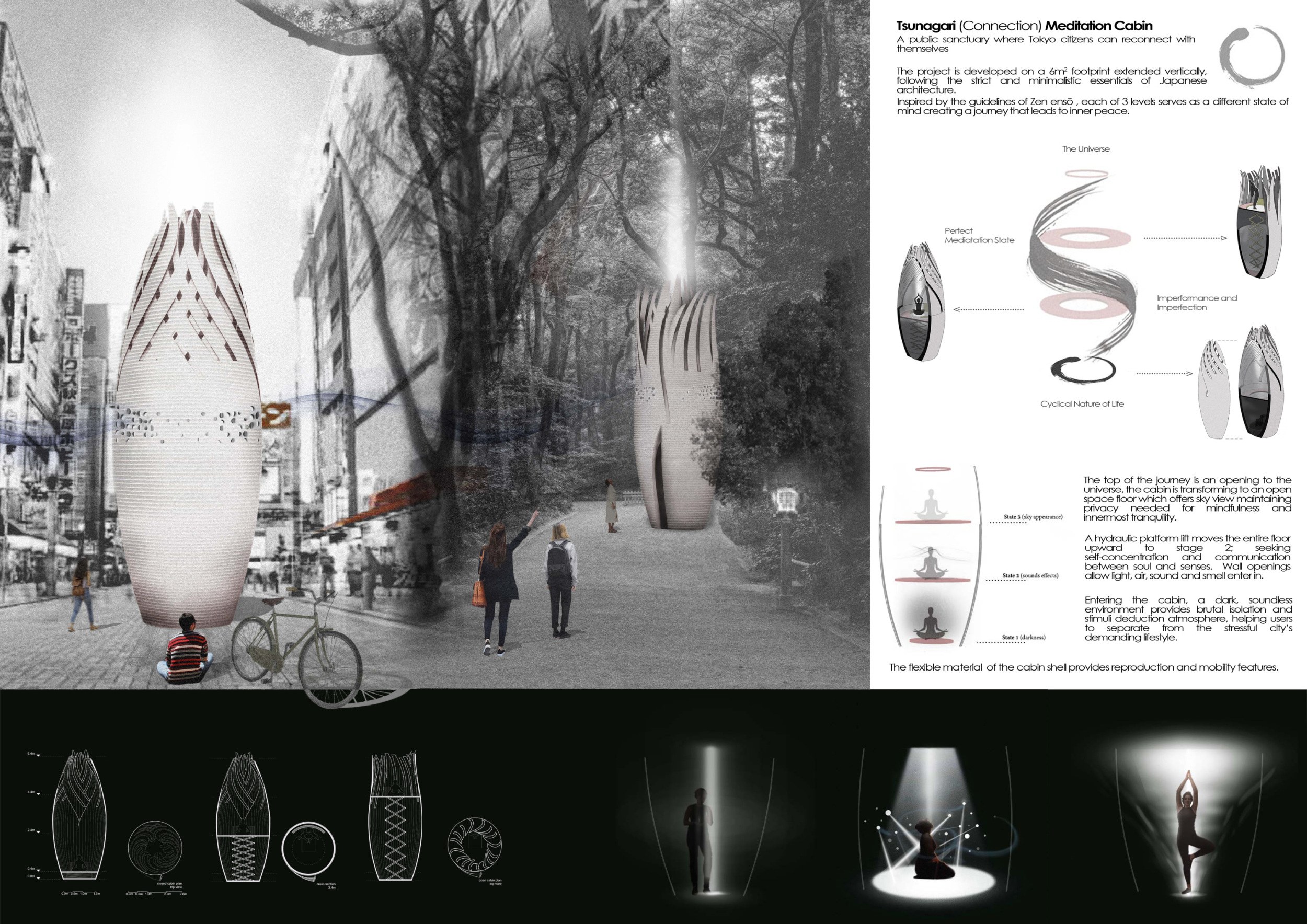 Architecture project // Vertical Sanctuary Emphasizing Calmness and Zen ...