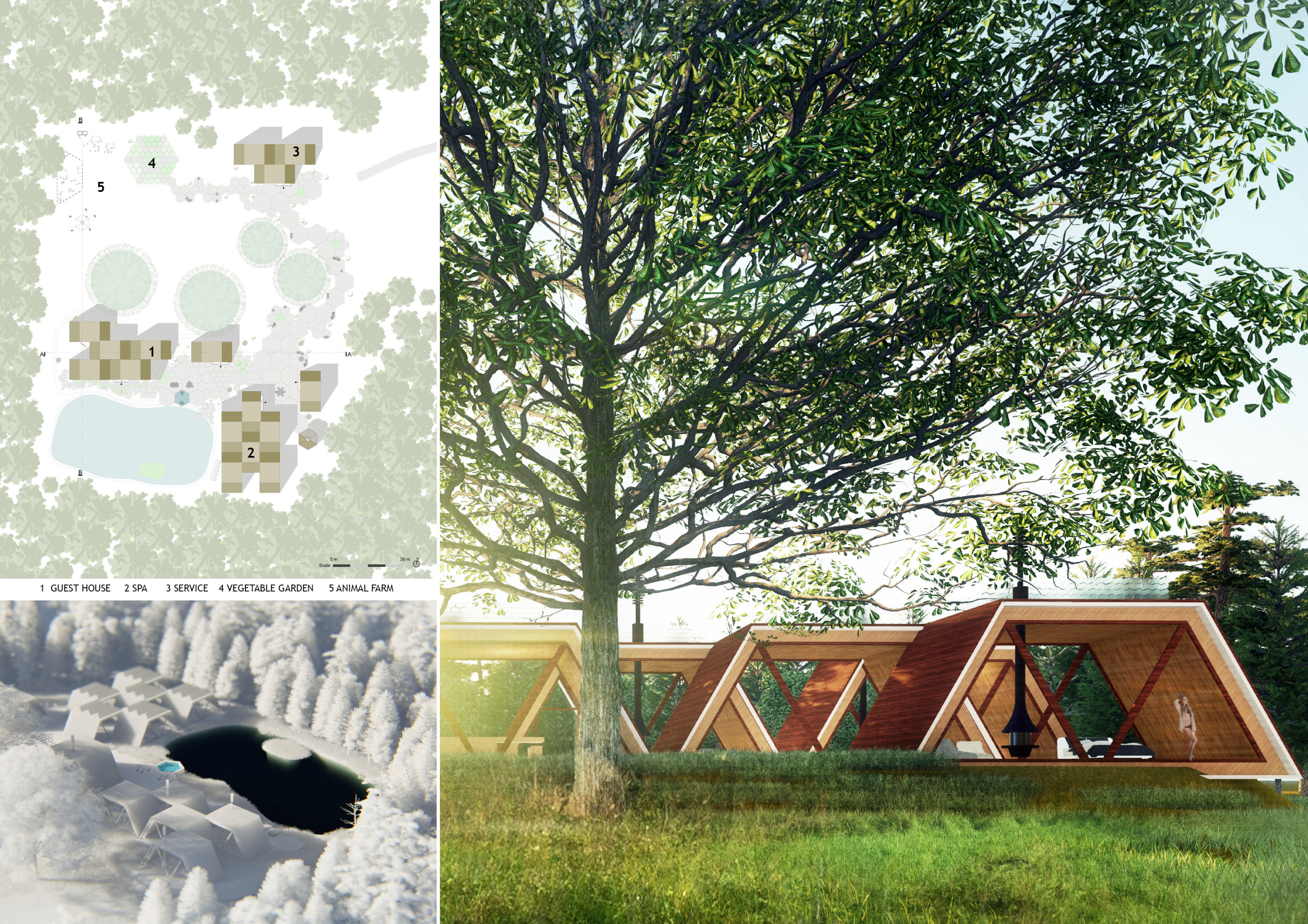 Architecture project // Geometric Cabins Crafted from Recycled Wood ...