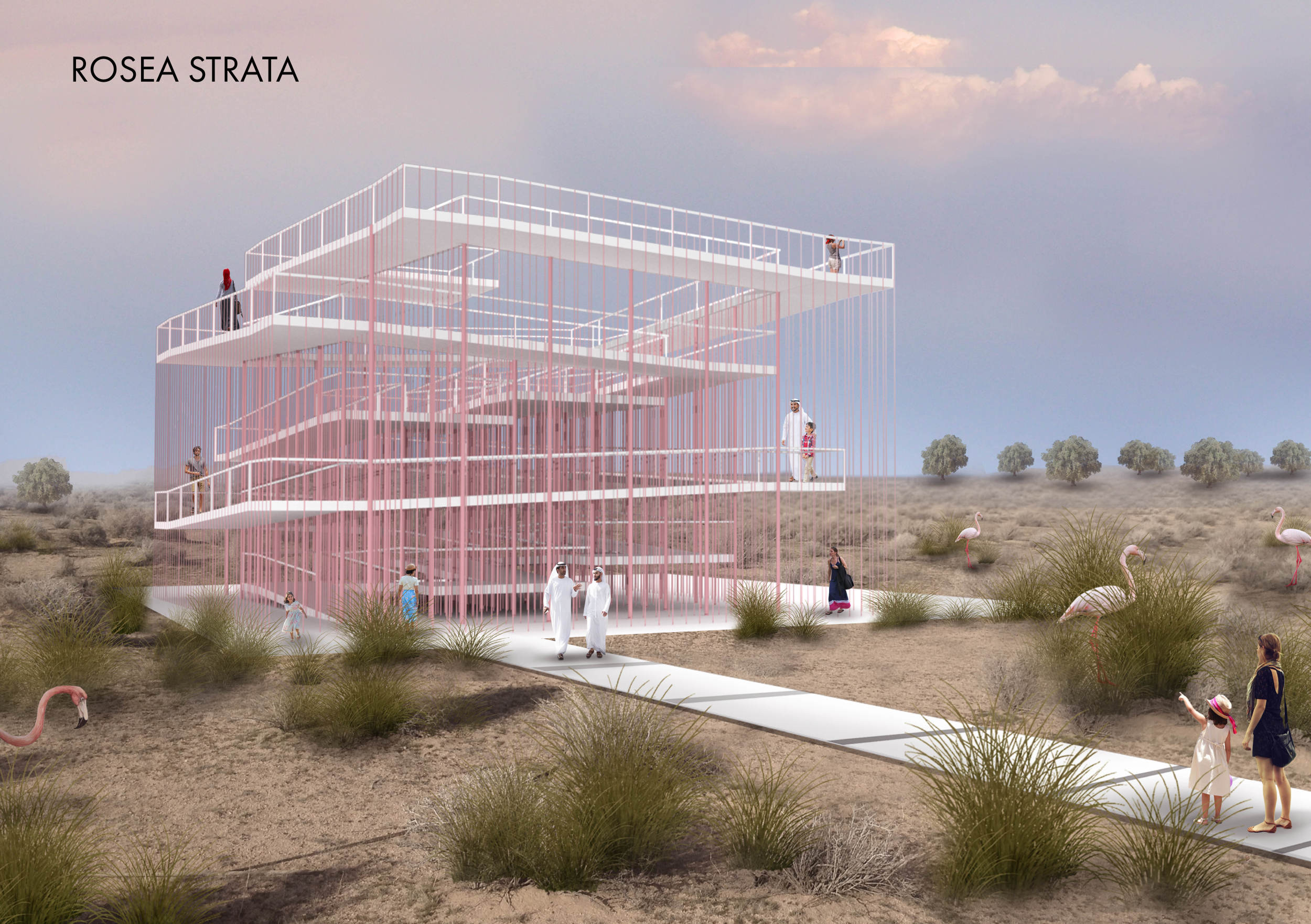 Architecture project // Layered Pink Ropes Define Accessible ...