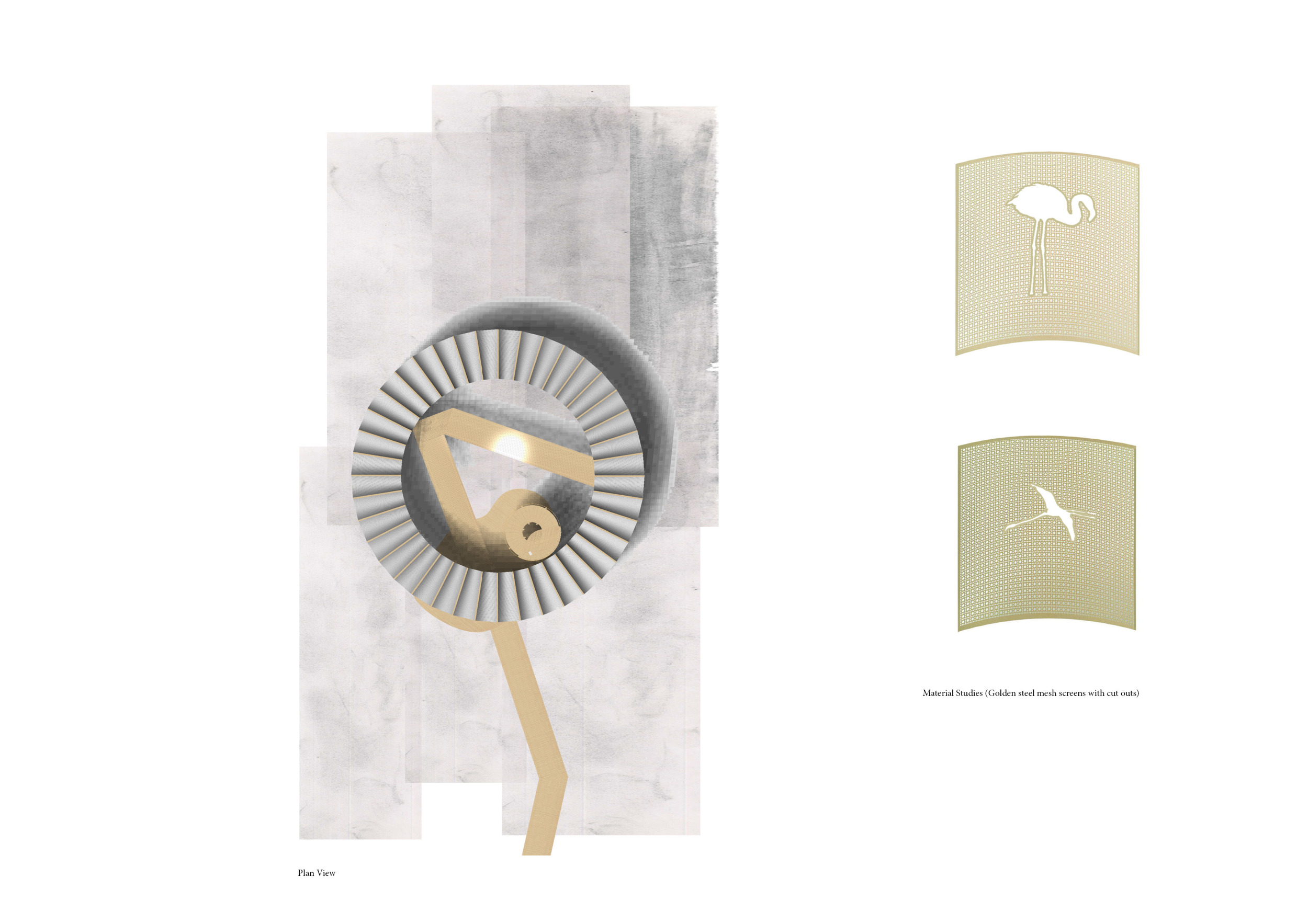 Architecture project // Golden Facade and Wooden Stilts in an ...