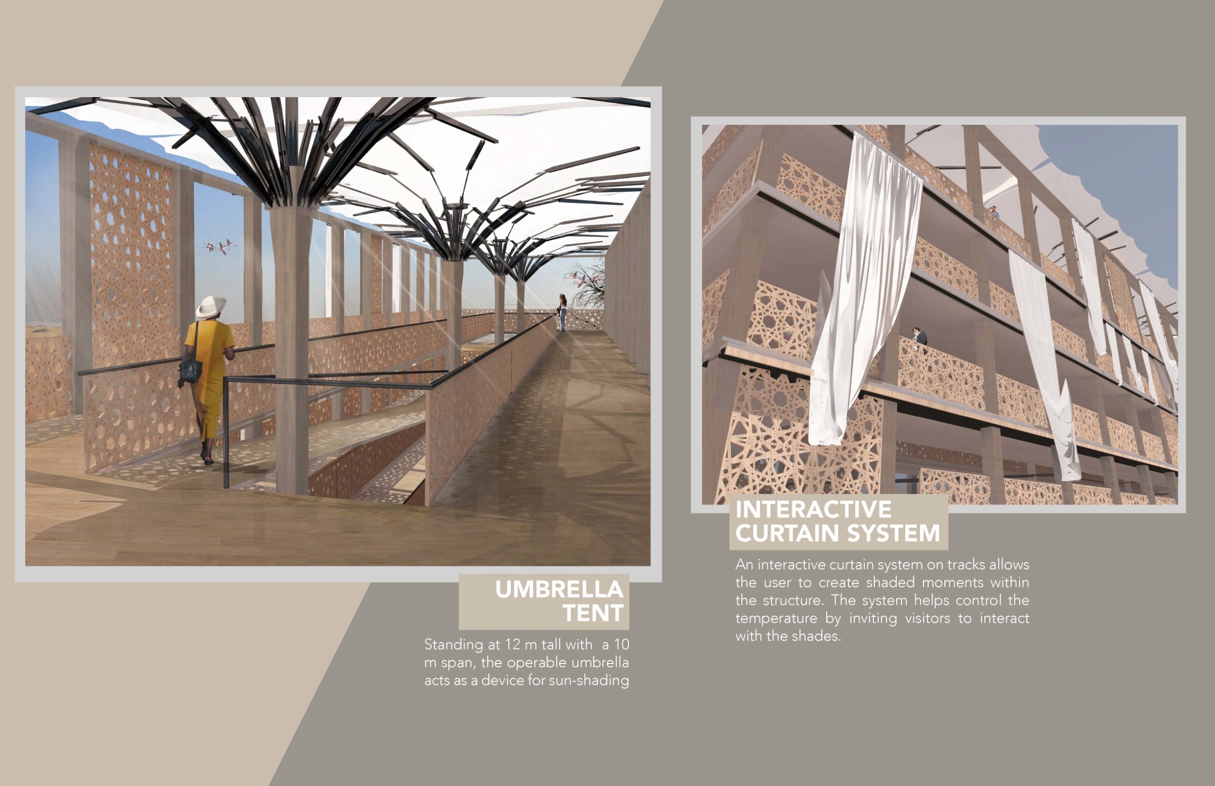 Architecture project // Umbrella Canopy Overlooking Wetlands with ...