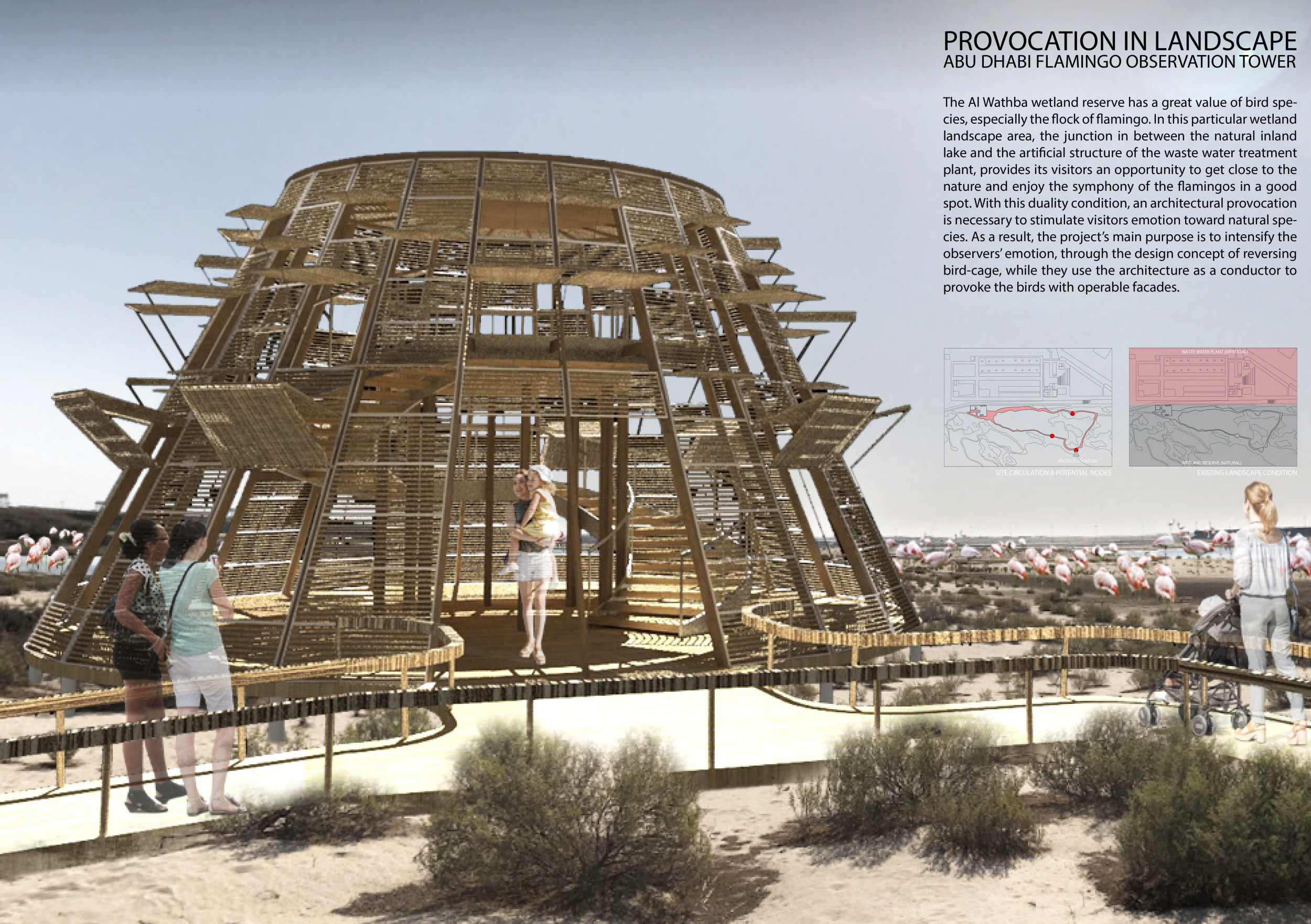 Architecture project // Reversed Birdcage Structure with Slanted ...